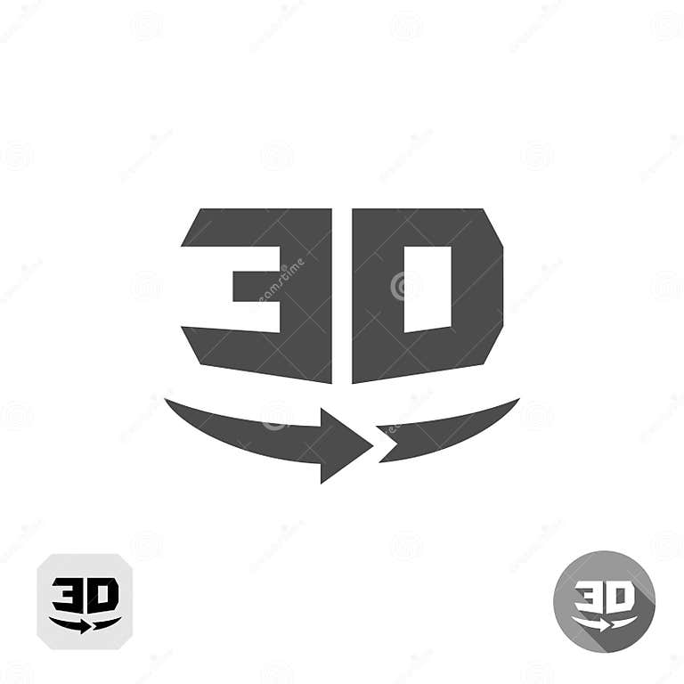 3D Rotation Panorama Sign. 360 Degree View Icon Stock Vector ...