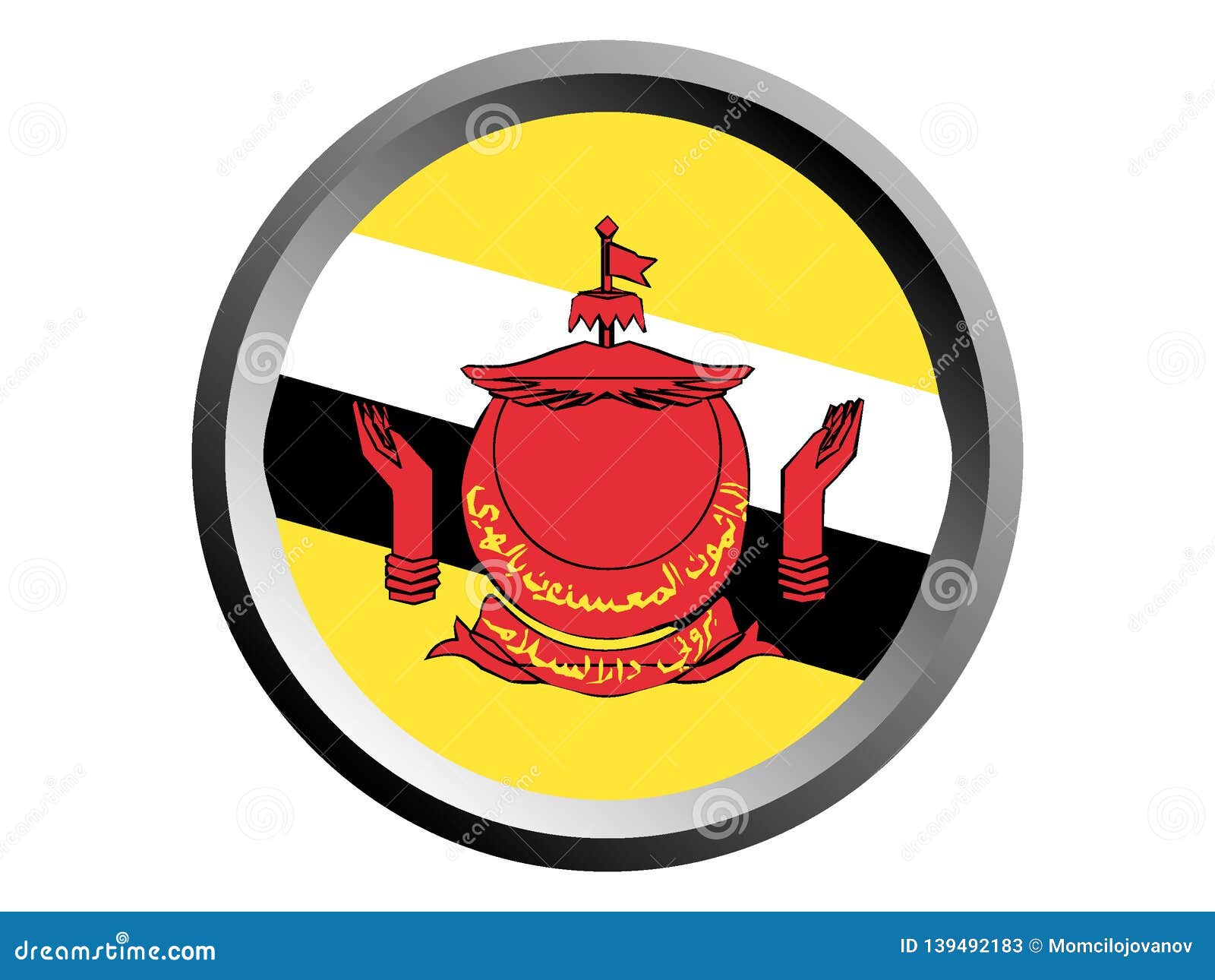 3D Round Flag of Brunei stock vector. Illustration of christmas - 139492183