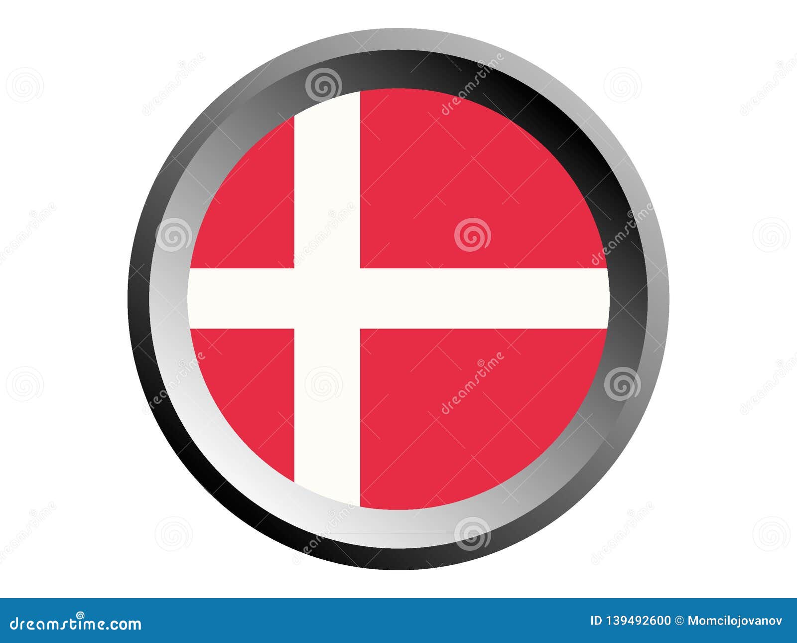 3D Round Flag of Denmark stock vector. Illustration of moldova - 139492600
