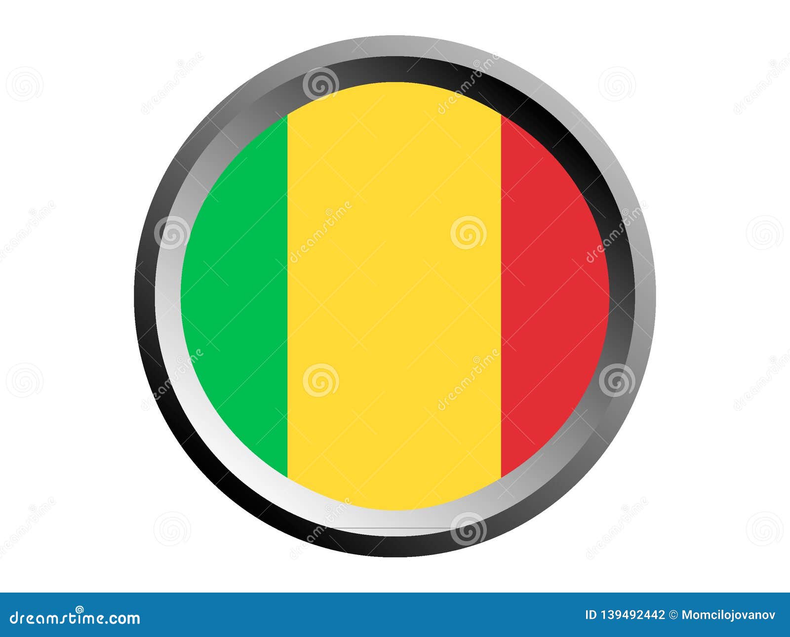 3D Round Flag of Mali stock vector. Illustration of gabon - 139492442