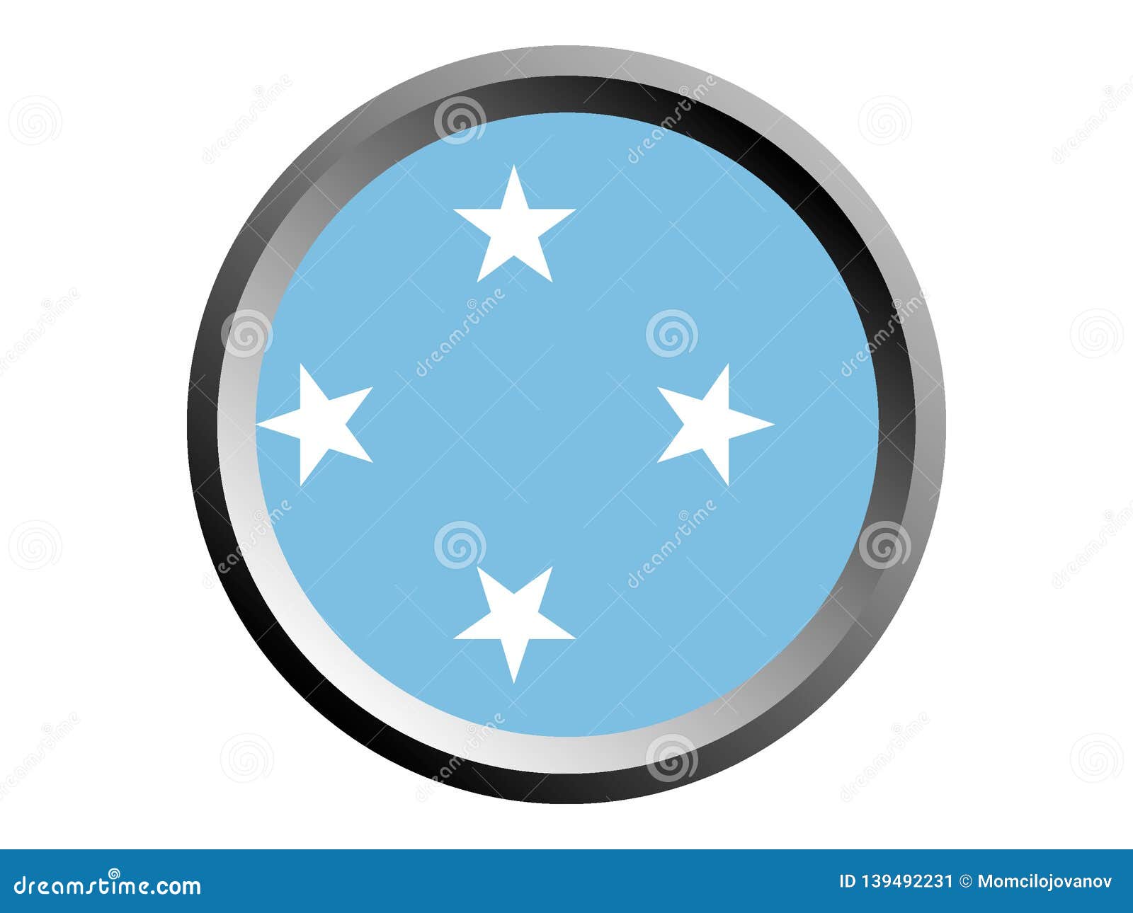 3D Round Flag of Micronesia Stock Vector - Illustration of circle ...