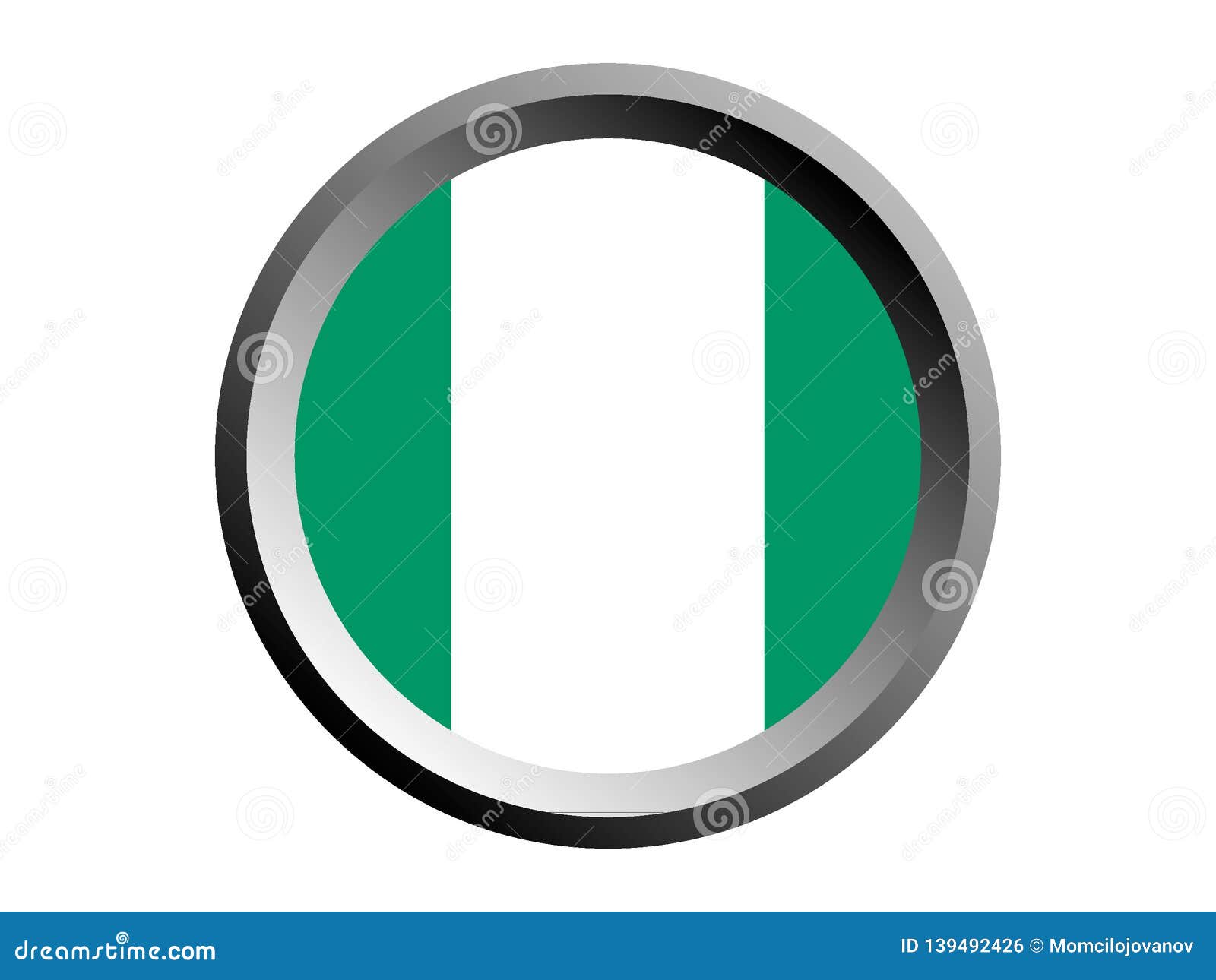 3D Round Flag of Nigeria stock vector. Illustration of saudi - 139492426