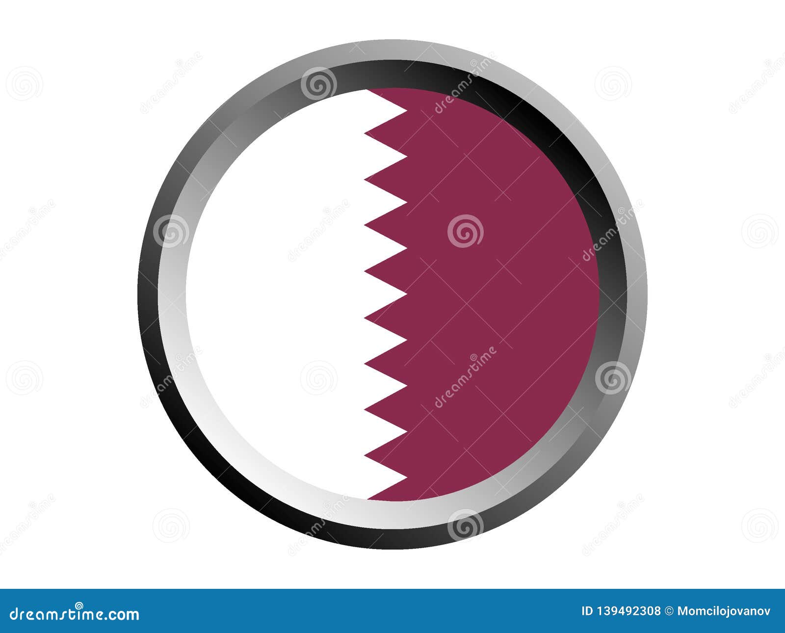 3D Round Flag Of Qatar Vector Illustration | CartoonDealer.com #139492308