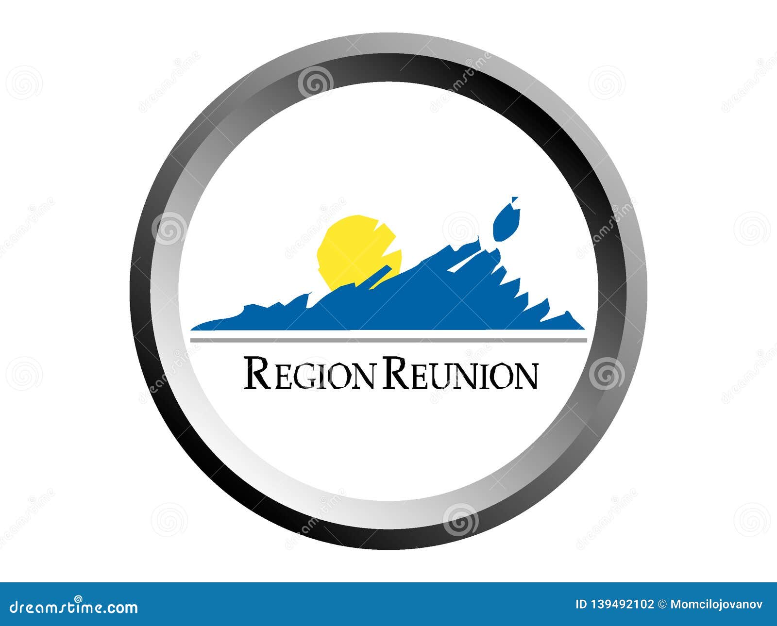 3D Round Flag of Reunion stock vector. Illustration of cocos - 139492102