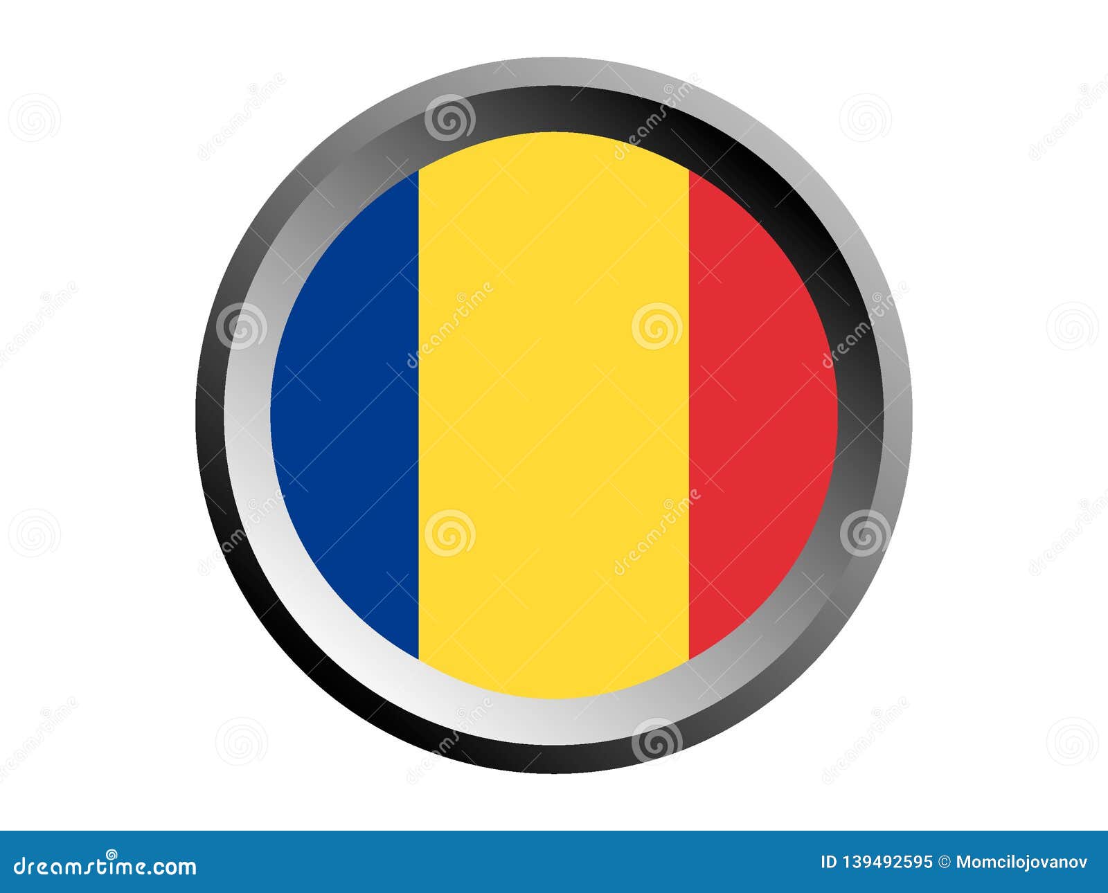3D Round Flag of Romania stock vector. Illustration of lebanon - 139492595