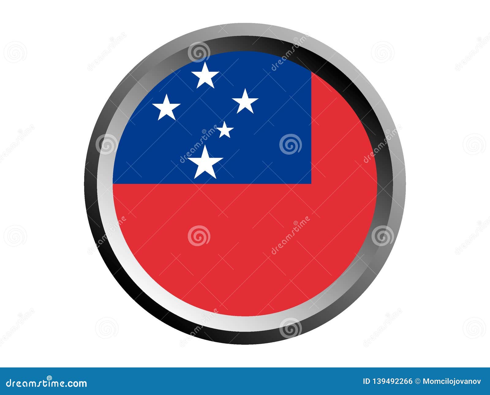 3D Round Flag of Samoa stock vector. Illustration of island - 139492266