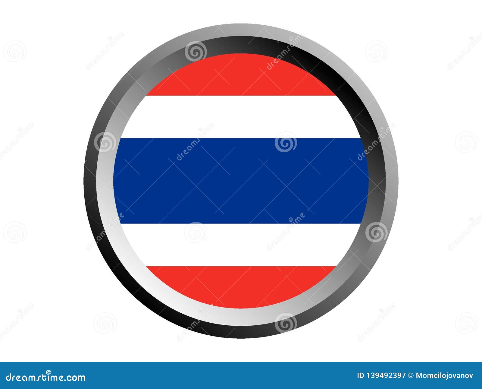 3D Round Flag of Thailand stock vector. Illustration of cape - 139492397