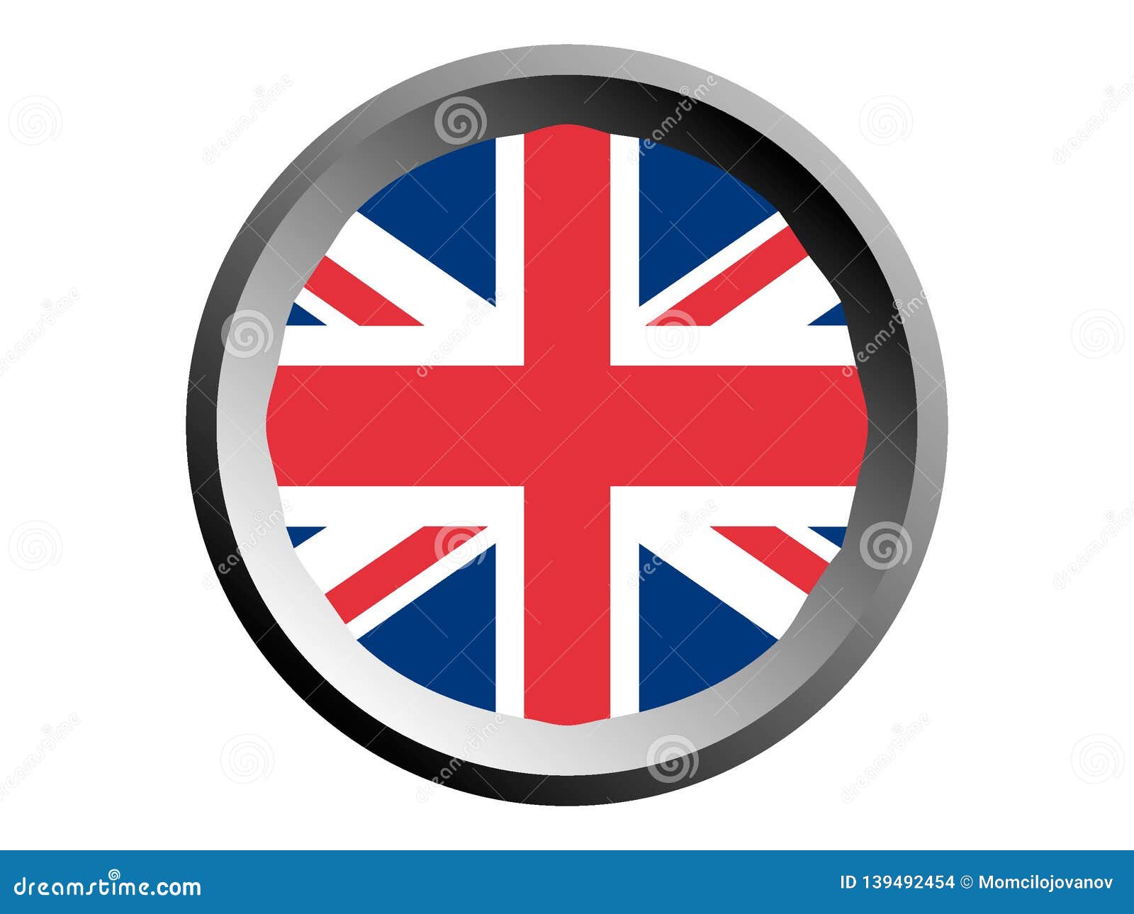 3D Round Flag of the United Kingdom Stock Vector - Illustration of ...