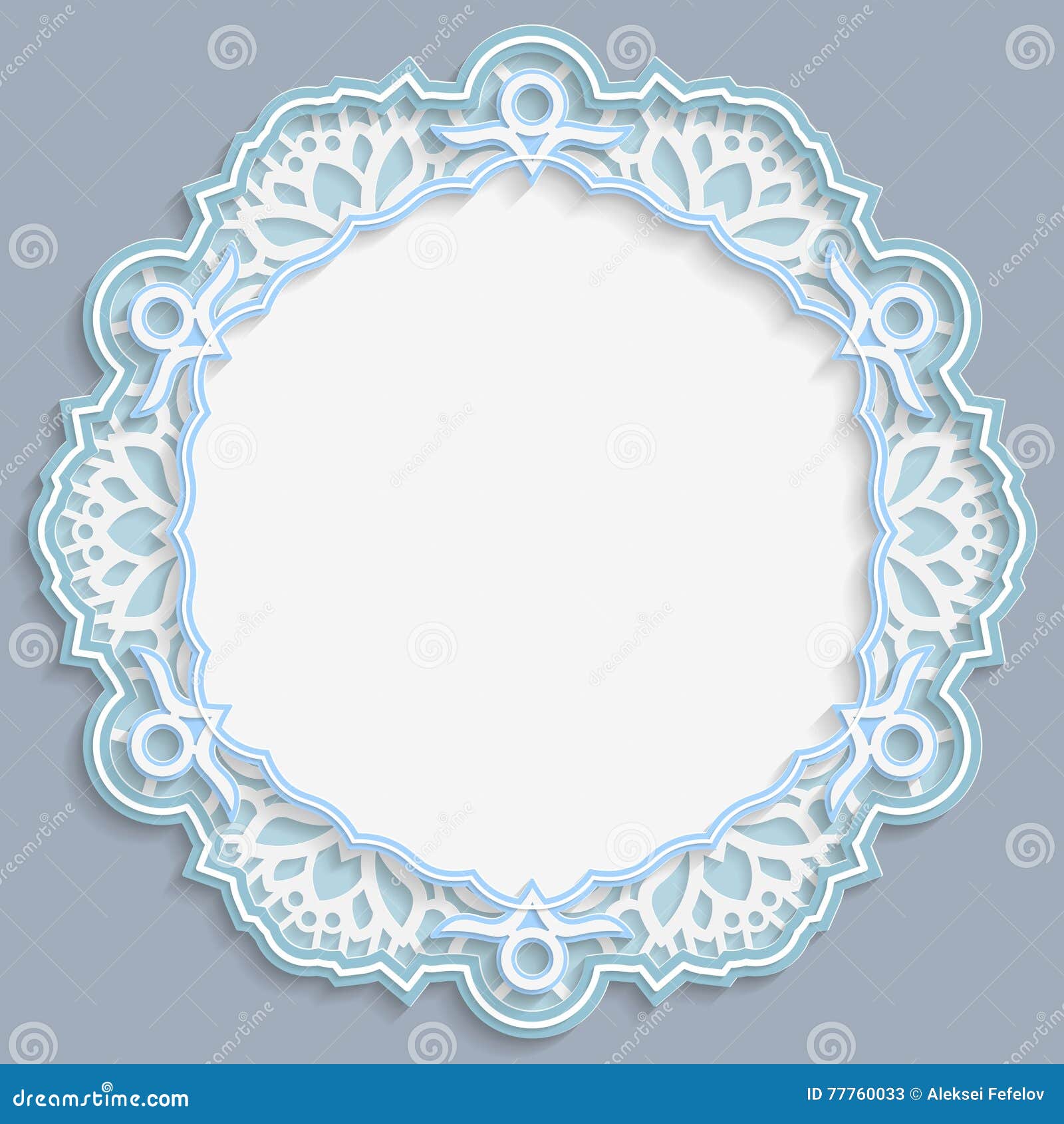 3D Round Frame, Vignette with Ornaments, Lace Frame Stock Vector ...