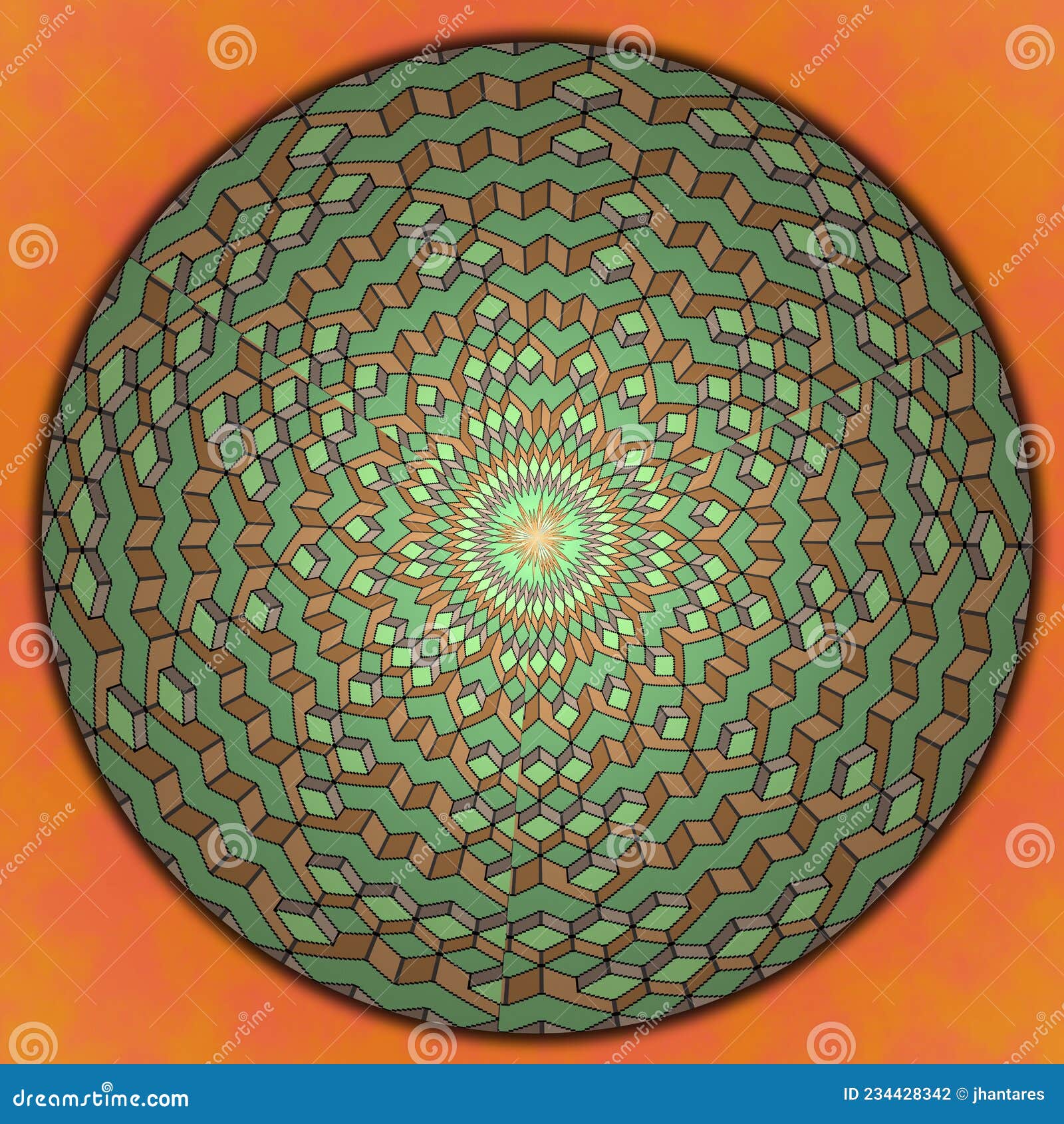 3d round geometric graphic stock illustration. Illustration of ceiling ...