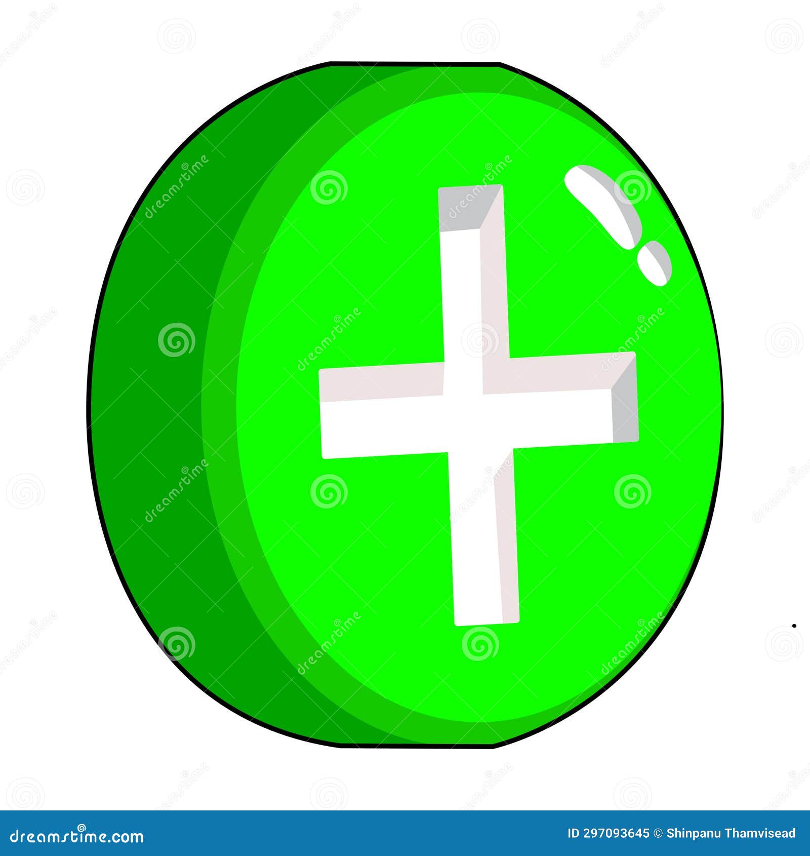 3D, Round Green Plus Sign Icons. Plus Sign Buttons. Vector Illustration ...