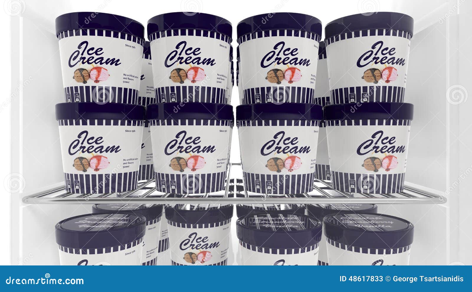 3D Round Ice Cream Containers Stock Illustration - Illustration of ...