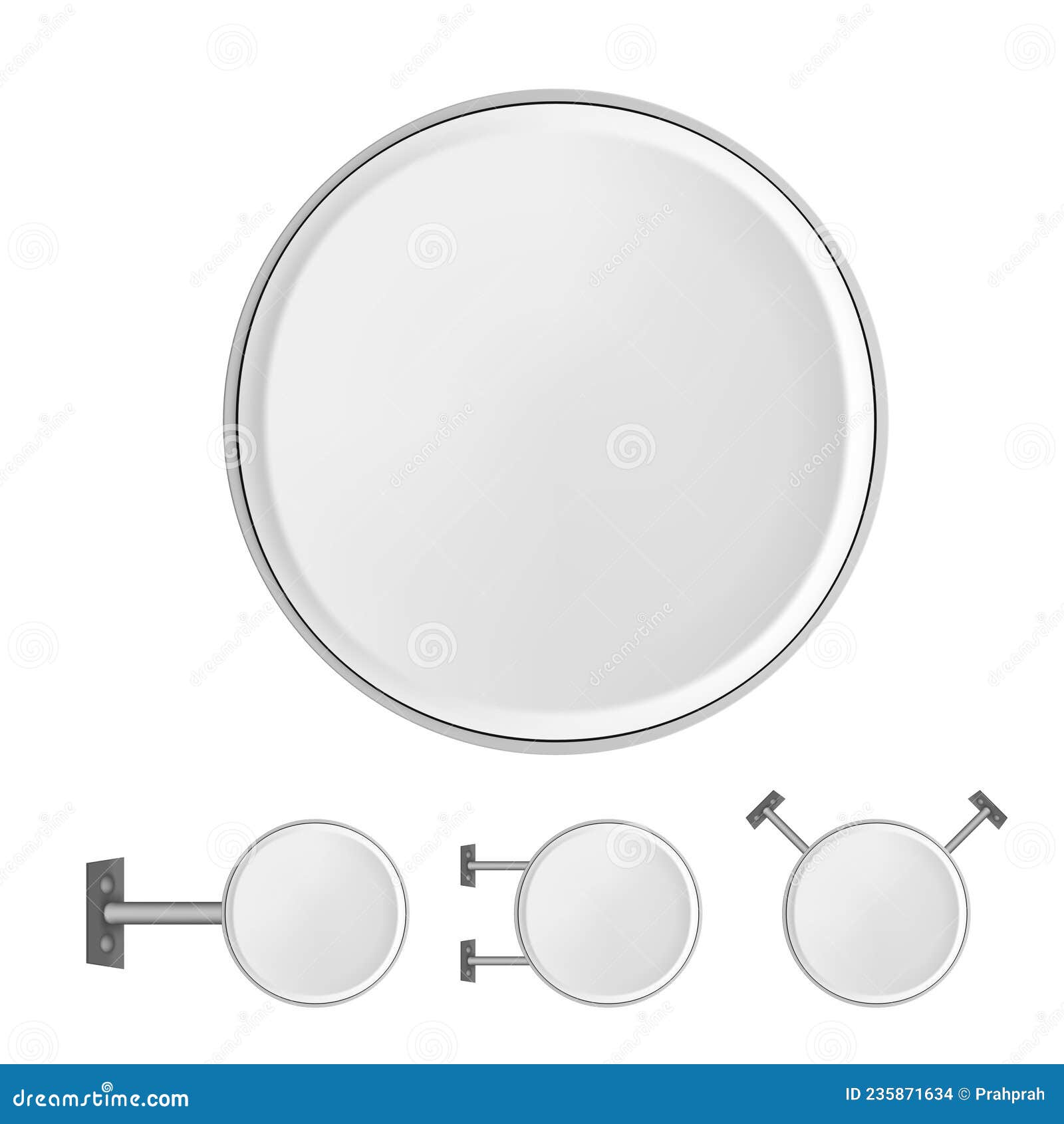 3D Round LED Light Board with Different Mounts Stock Vector ...