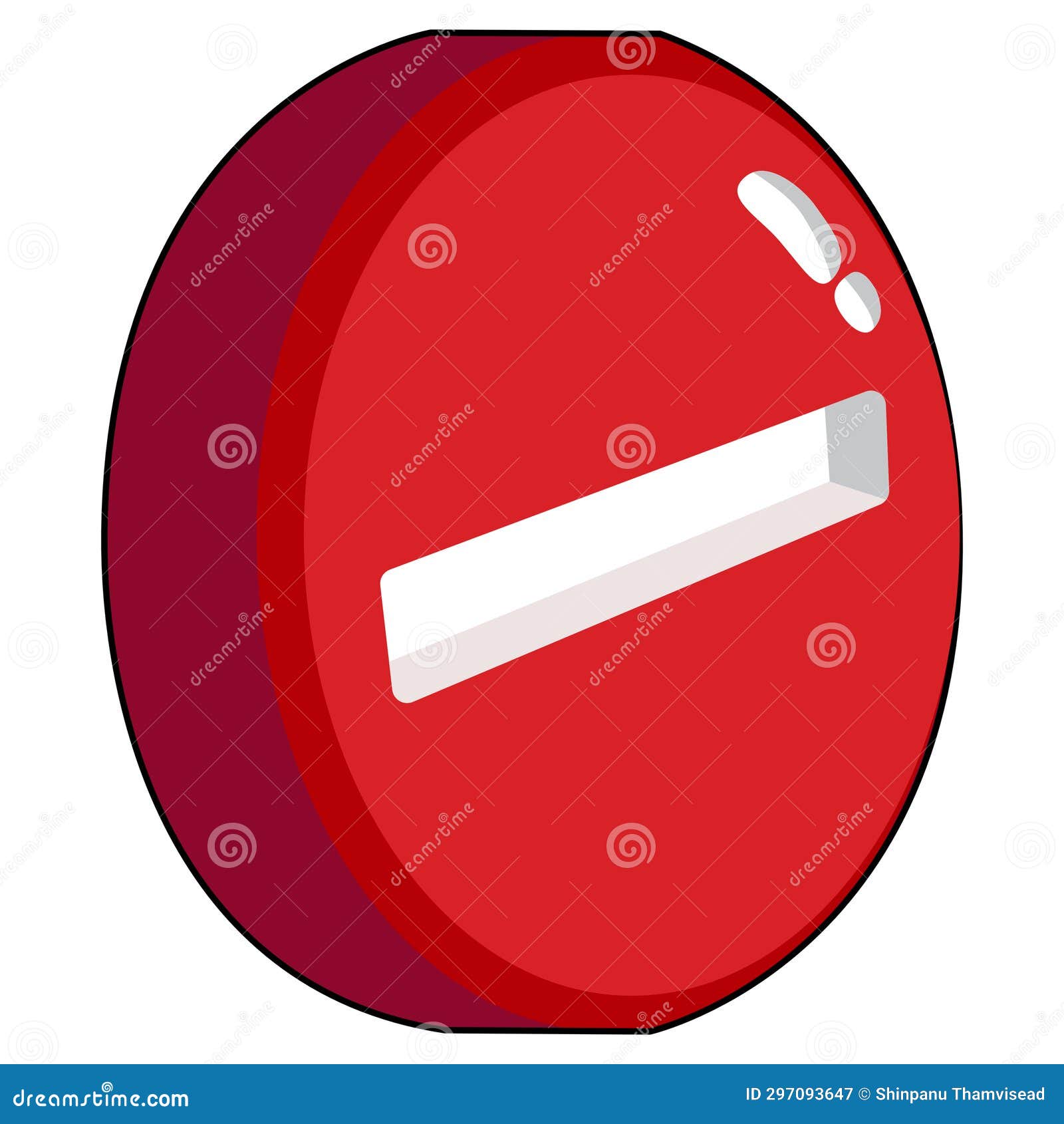 3D, Round Red Minus Mark Icon, Delete or Remove Button. Stock ...