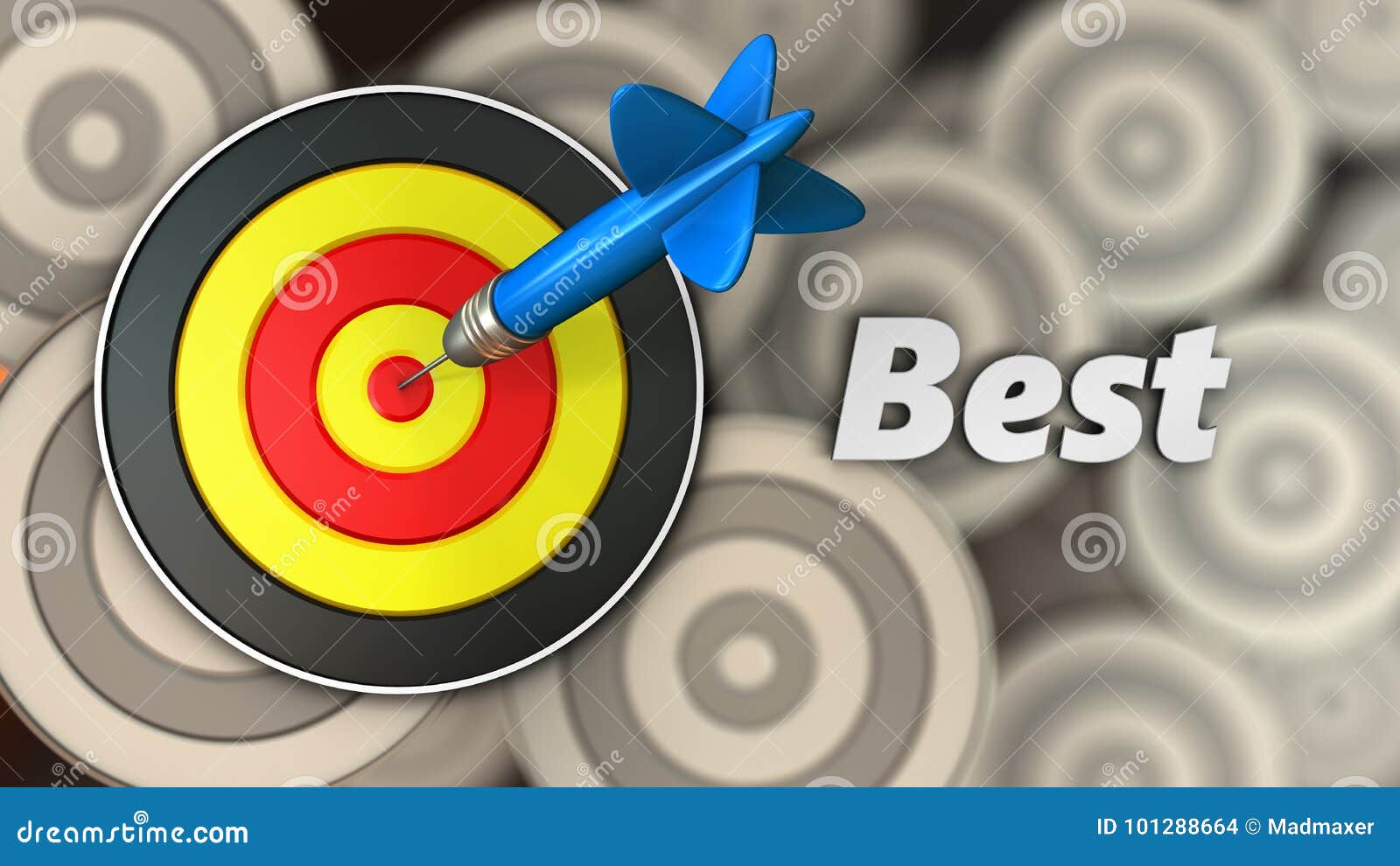 3d Round Target with Best Sign Stock Illustration - Illustration of ...