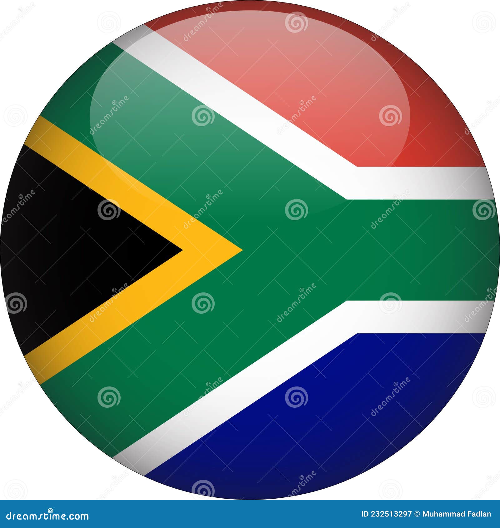 South Africa 3D Rounded Flag Vector Stock Illustration - Illustration ...