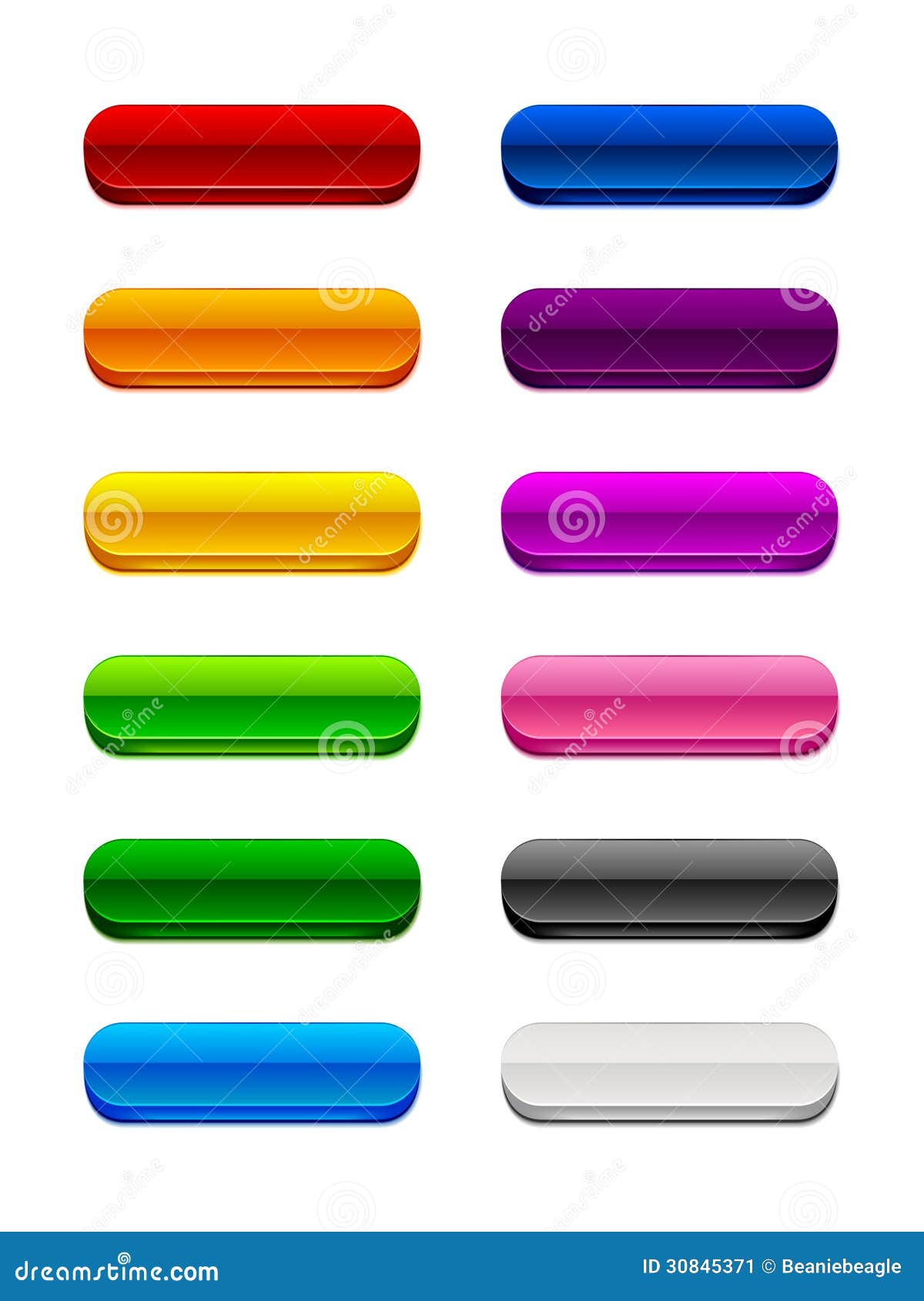 3d Rounded Buttons Stock Vector Illustration Of Lime 30845371