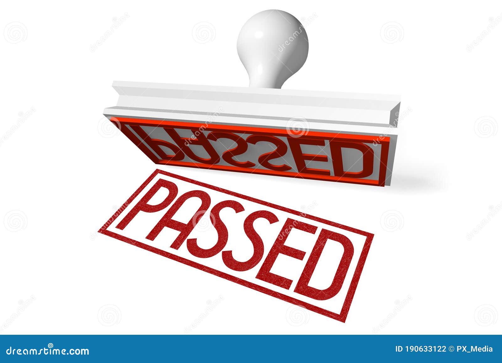 Passed - White and Red Rubber Stamp Stock Illustration - Illustration ...