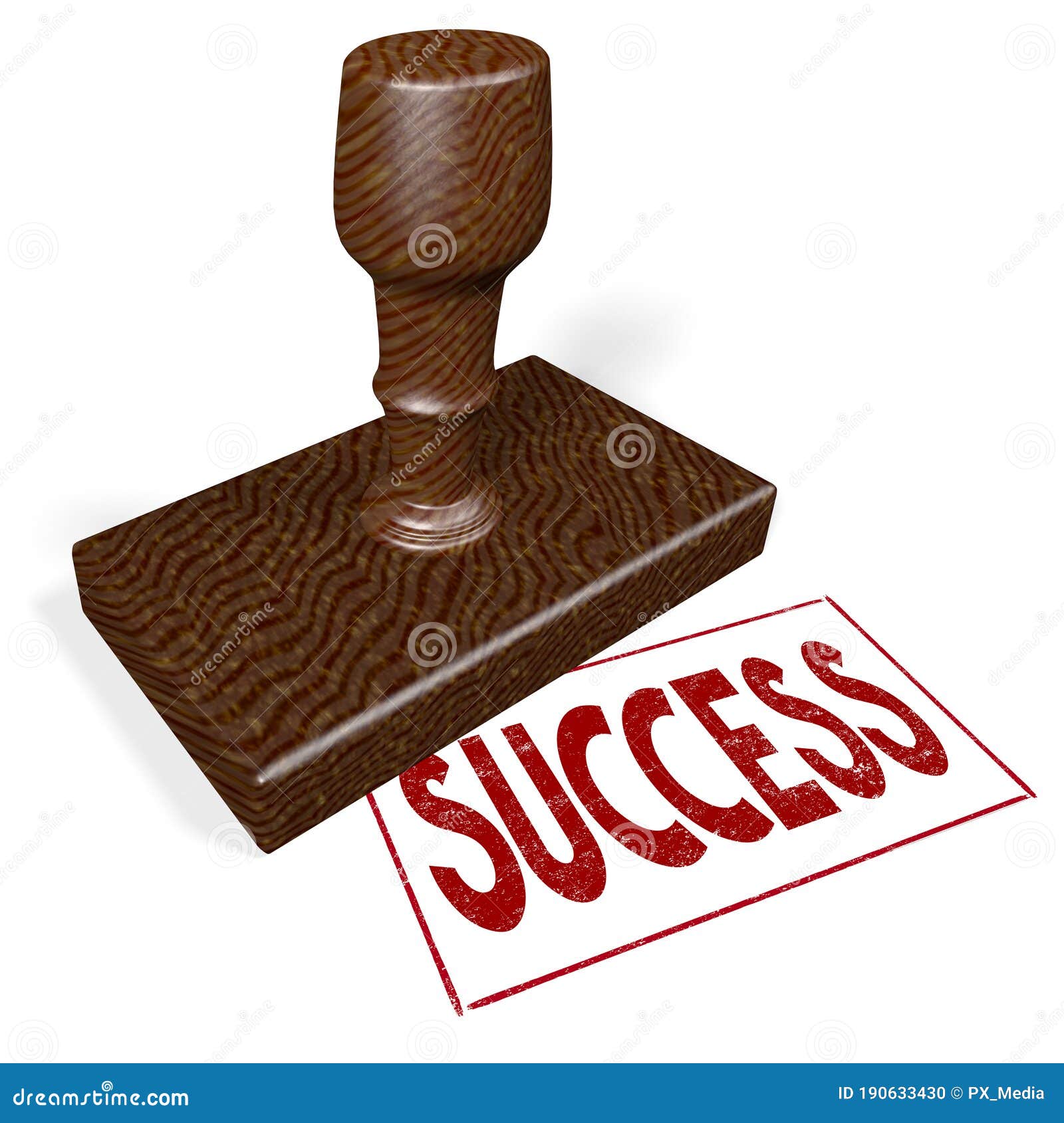 Success - Wooden Stamp - 3D Illustration Stock Illustration ...