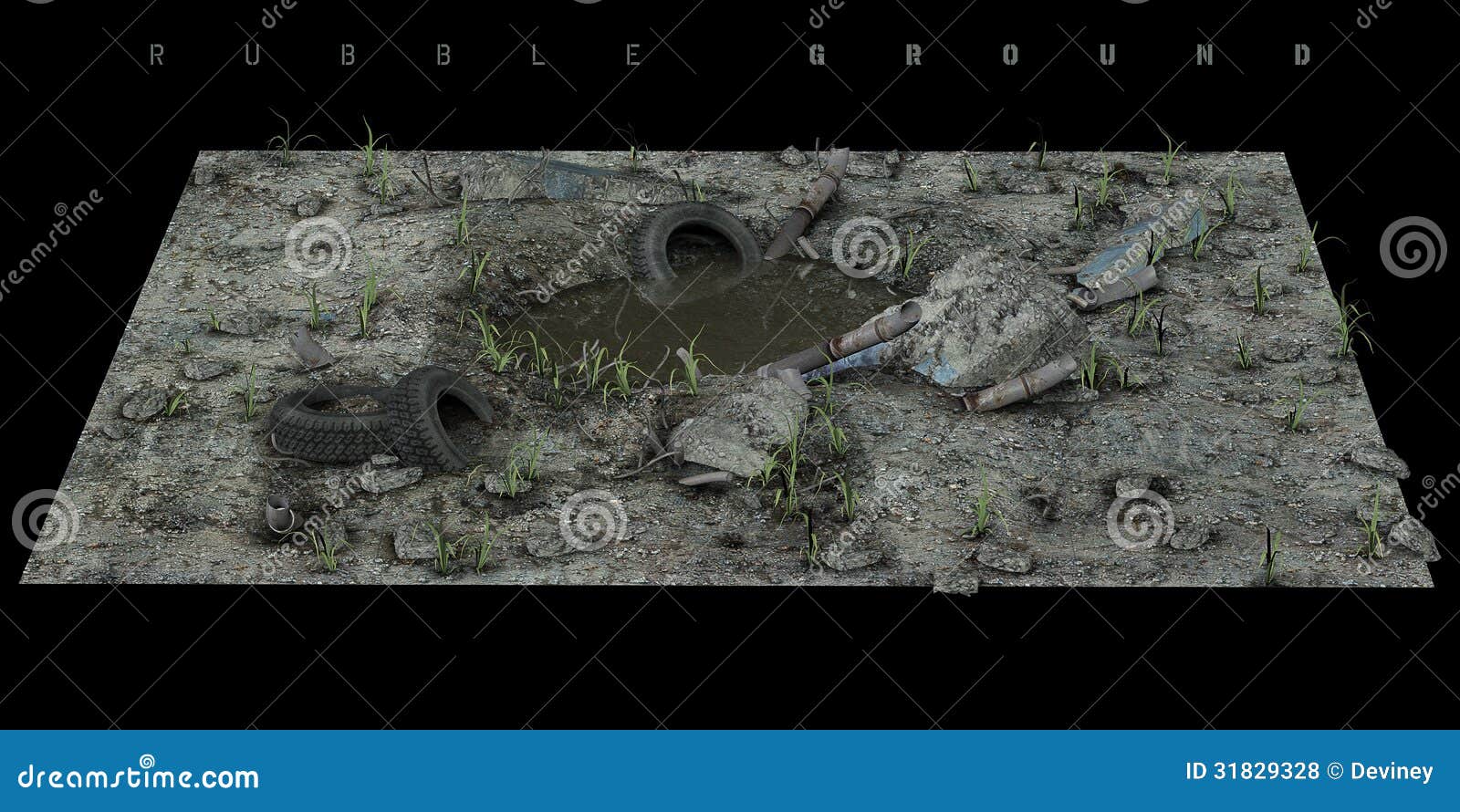 3D rubble on ground stock photo. Image of dirty, dirt - 31829328
