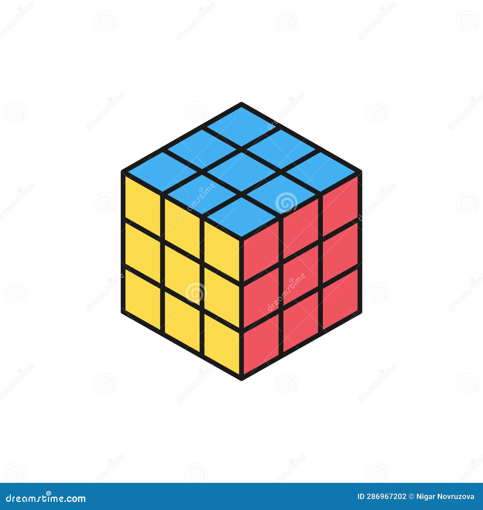 3d Rubik Cube Icon Vector. Colorful Style Sign for Mobile Concept and Web Design Stock ...