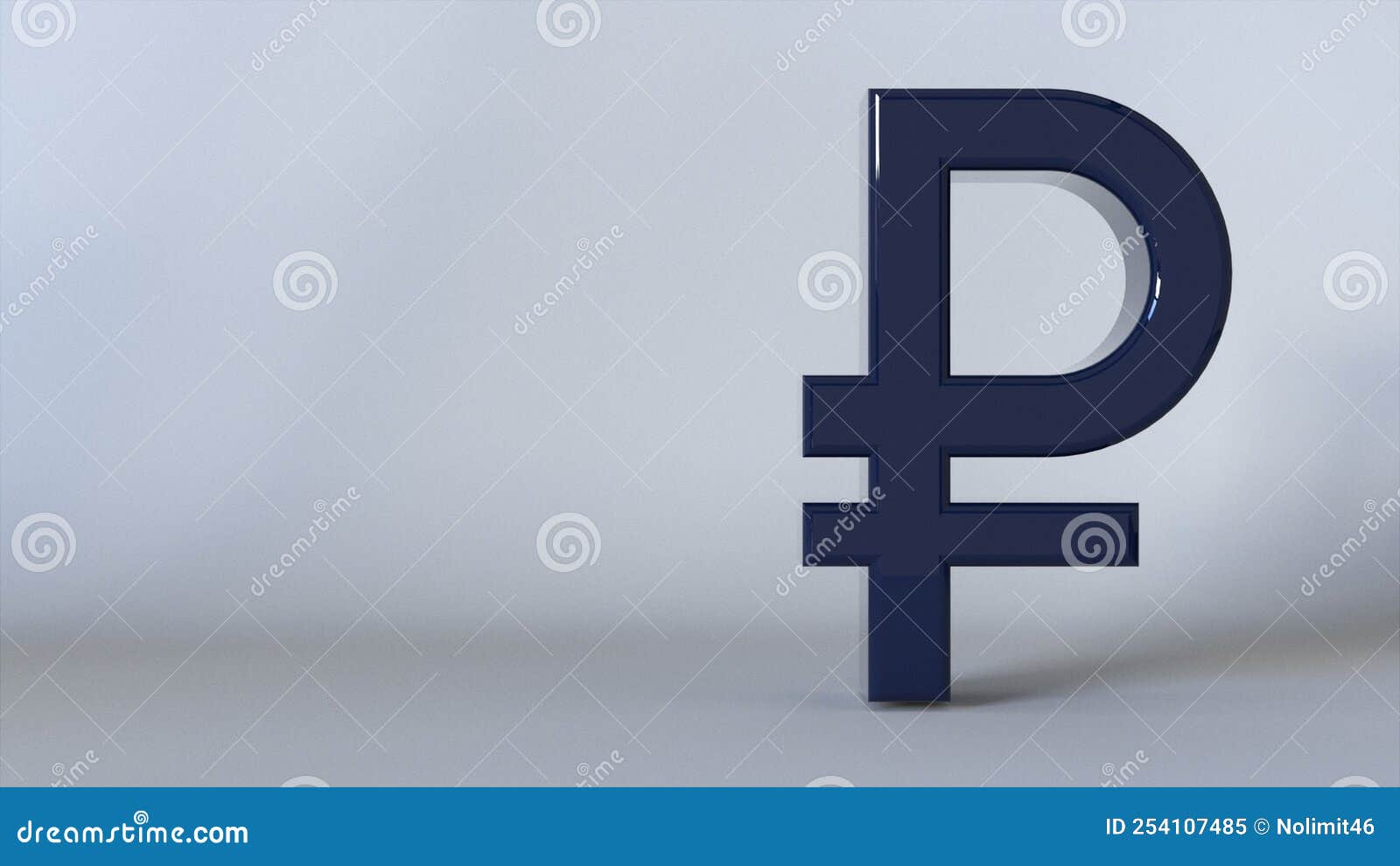3D Ruble Sign stock illustration. Illustration of contour - 254107485