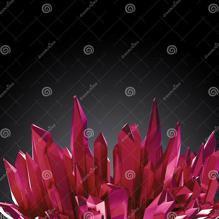 3d Ruby Red Crystals Background, Crystallized Object, Abstract C Stock ...