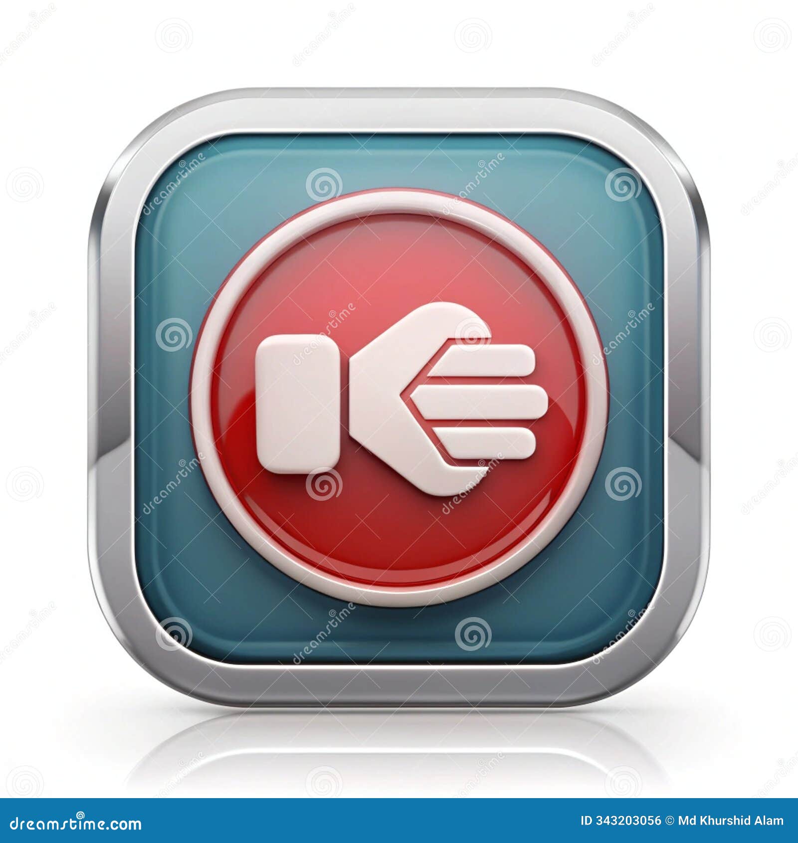 3D Rumble Logo Icon Featuring Red Burst and Hand Design in a Silver ...