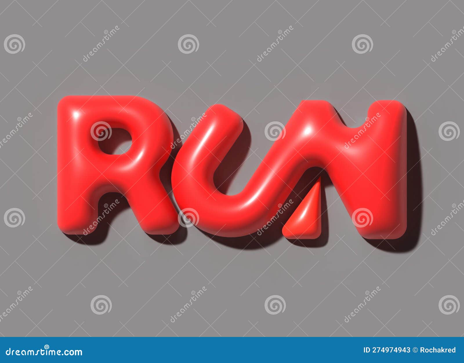 3D Run Lettering Typographical Transparent Psd Stock Illustration ...