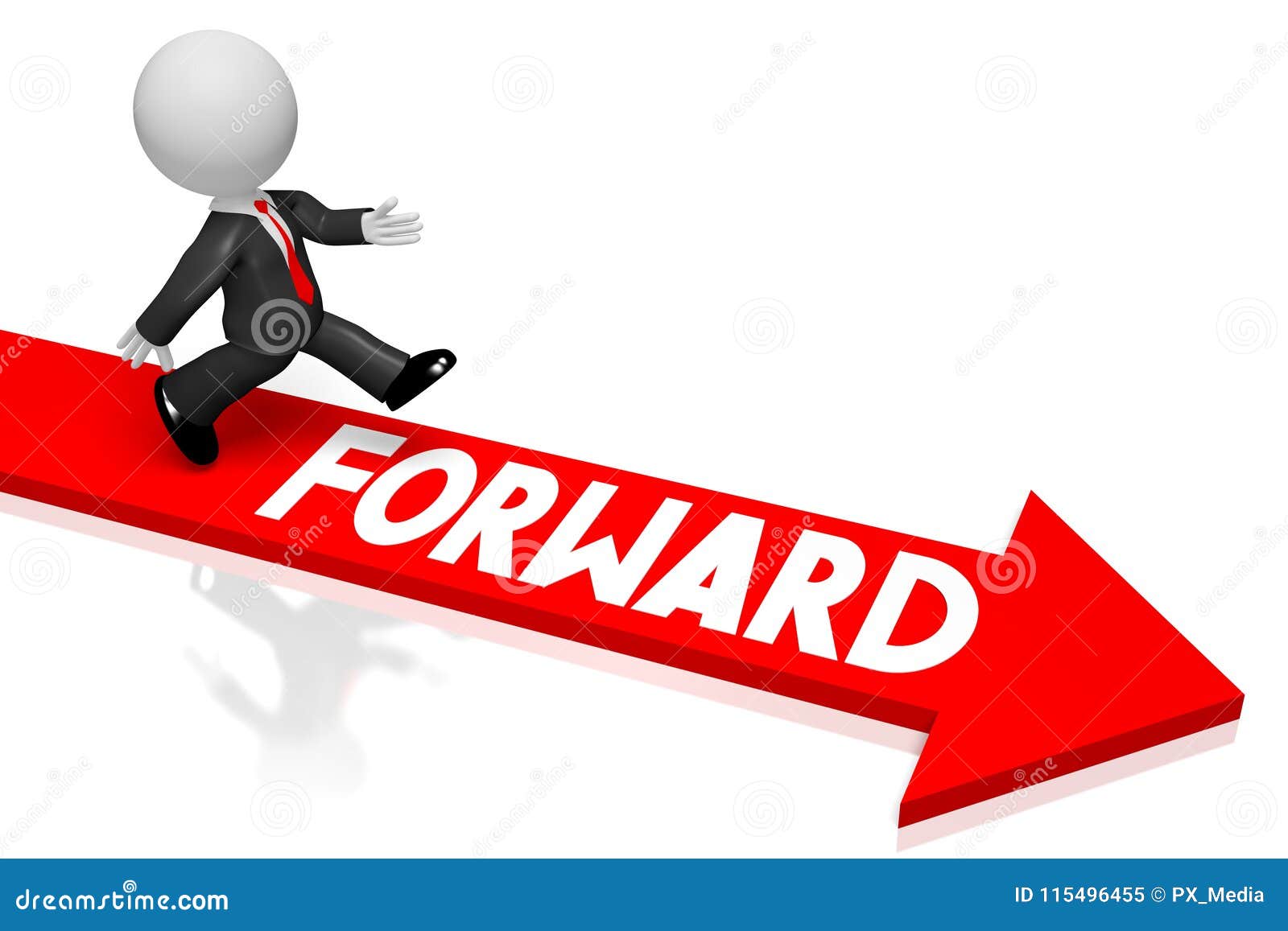 3D Cartoon Character/ Businessman/ Forward Concept Stock Illustration ...