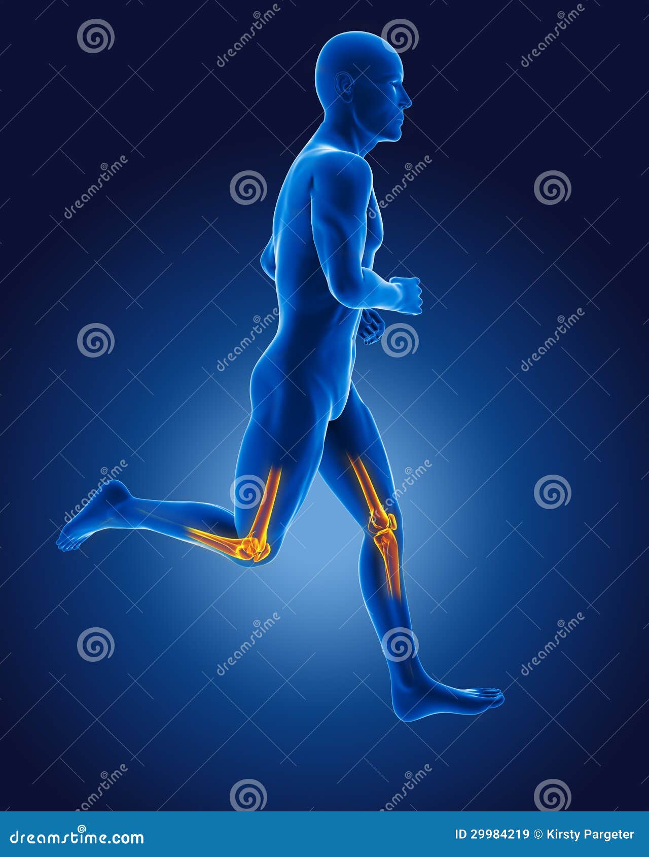 3D running medical man stock illustration. Illustration of shoulder ...