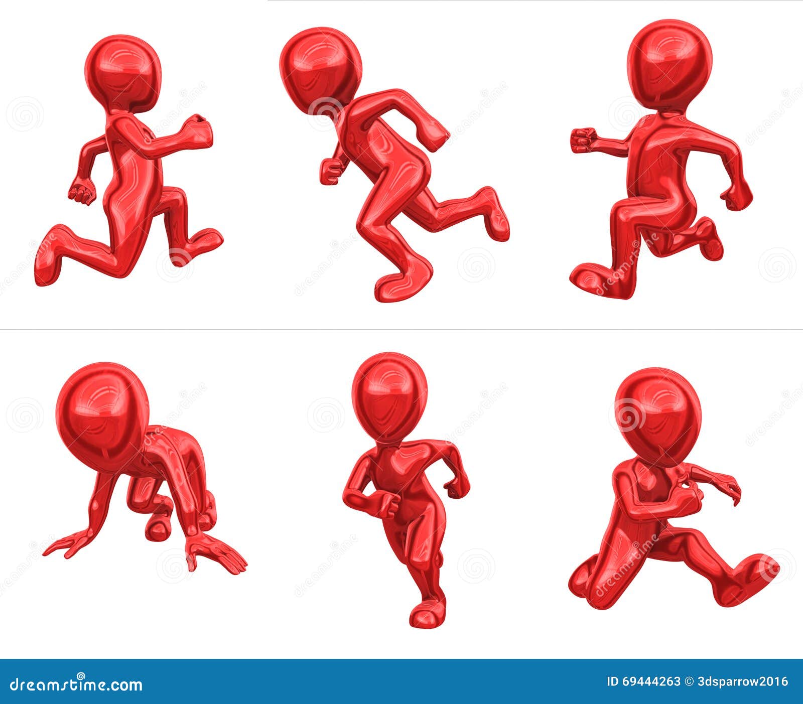3d Running People from Red Metal. Stock Illustration - Illustration of ...