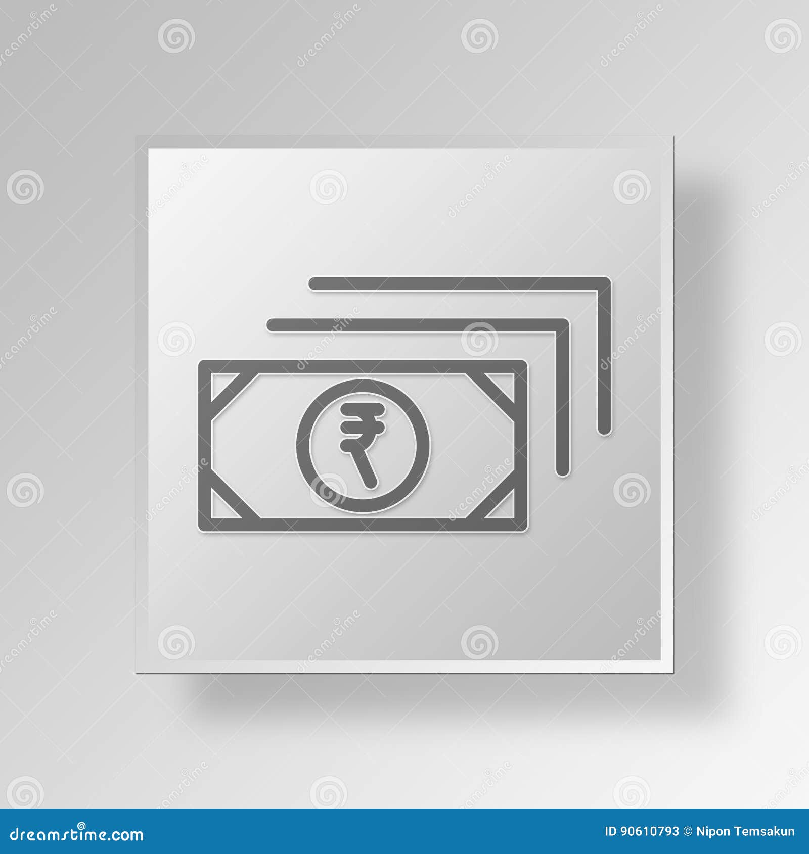 3D Rupees Icon Business Concept Stock Illustration - Illustration of ...