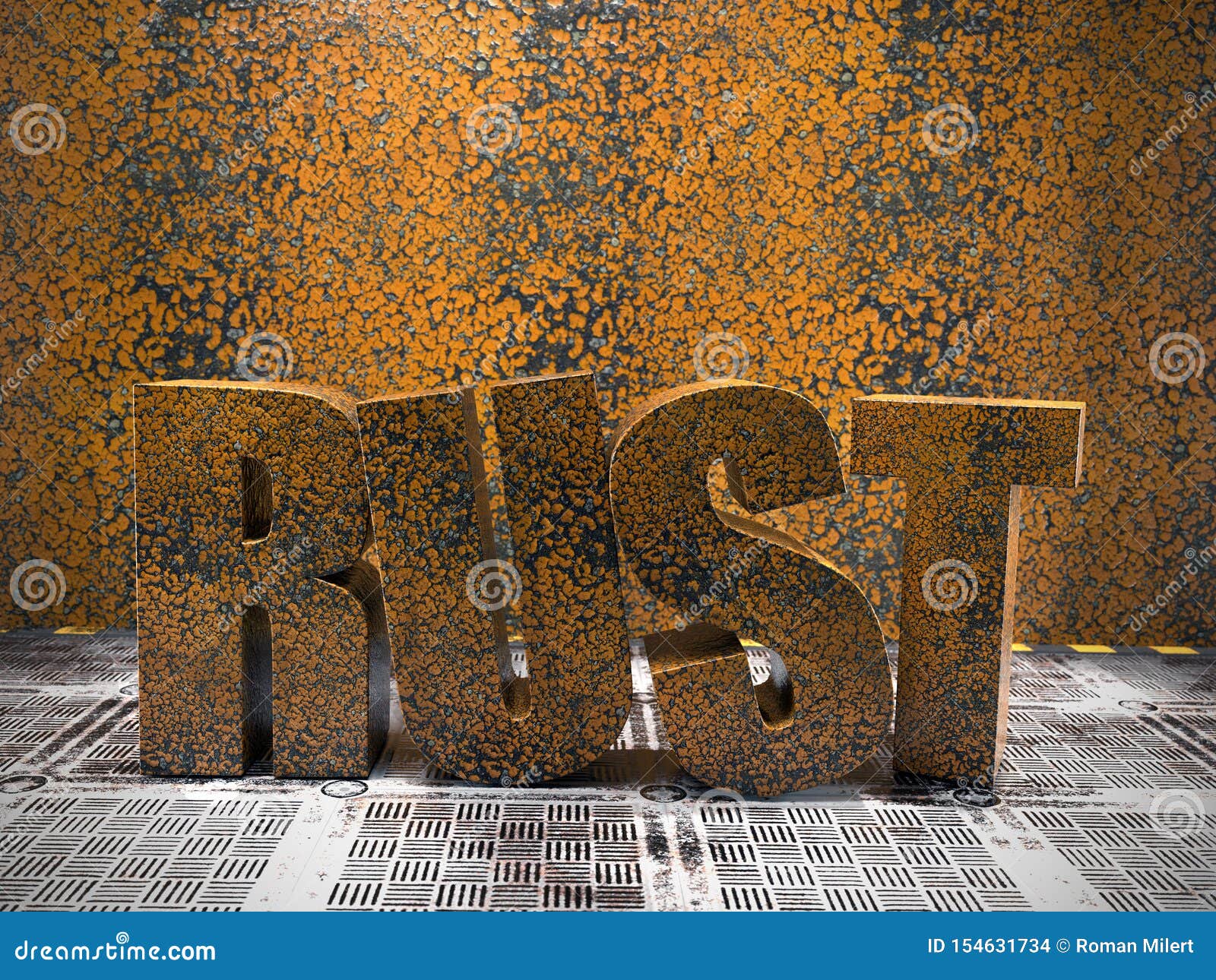 3D RUST metallic letters stock illustration. Illustration of letter ...
