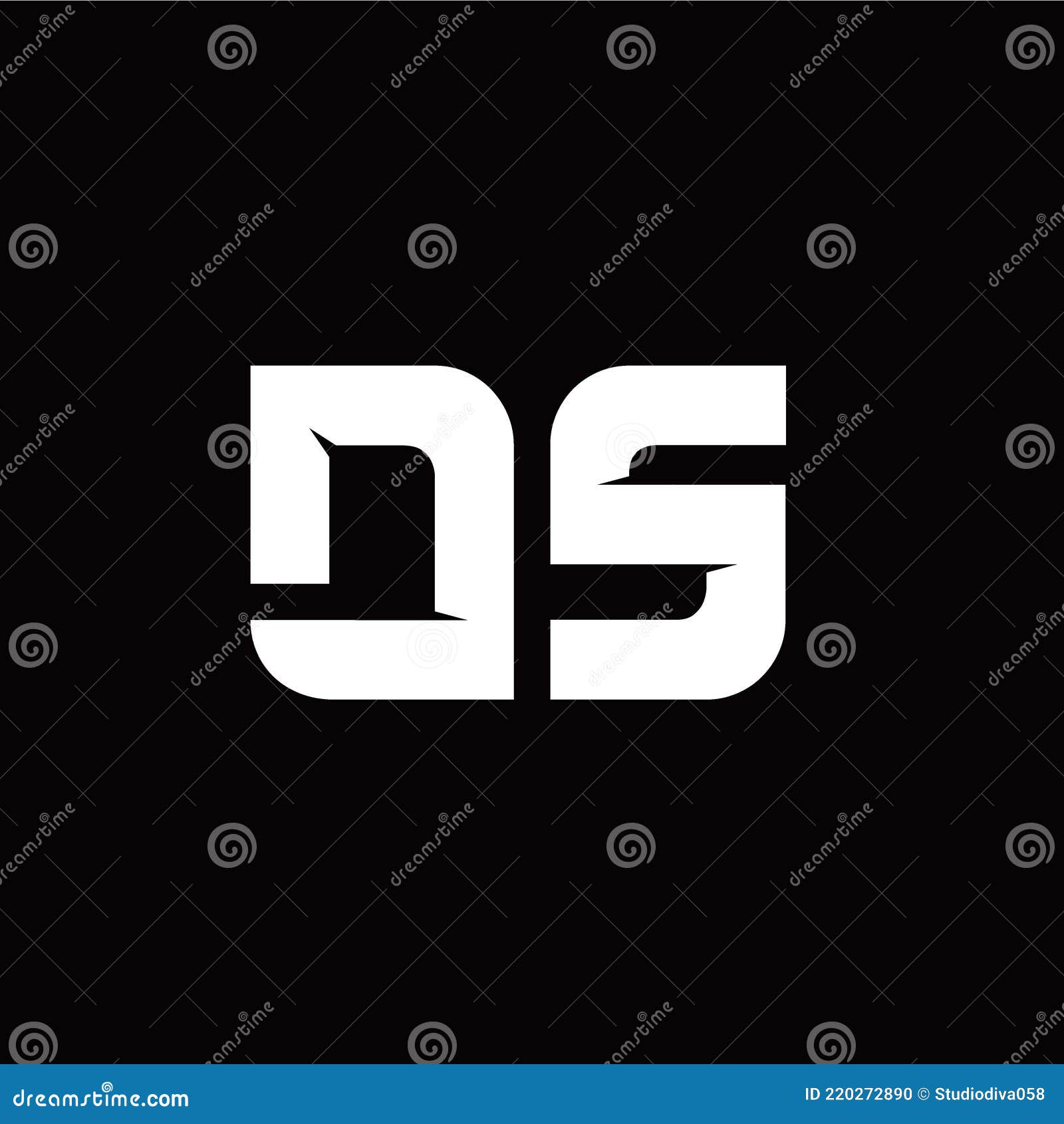 D S Letter Monogram Style Initial Logo Template Stock Illustration ...