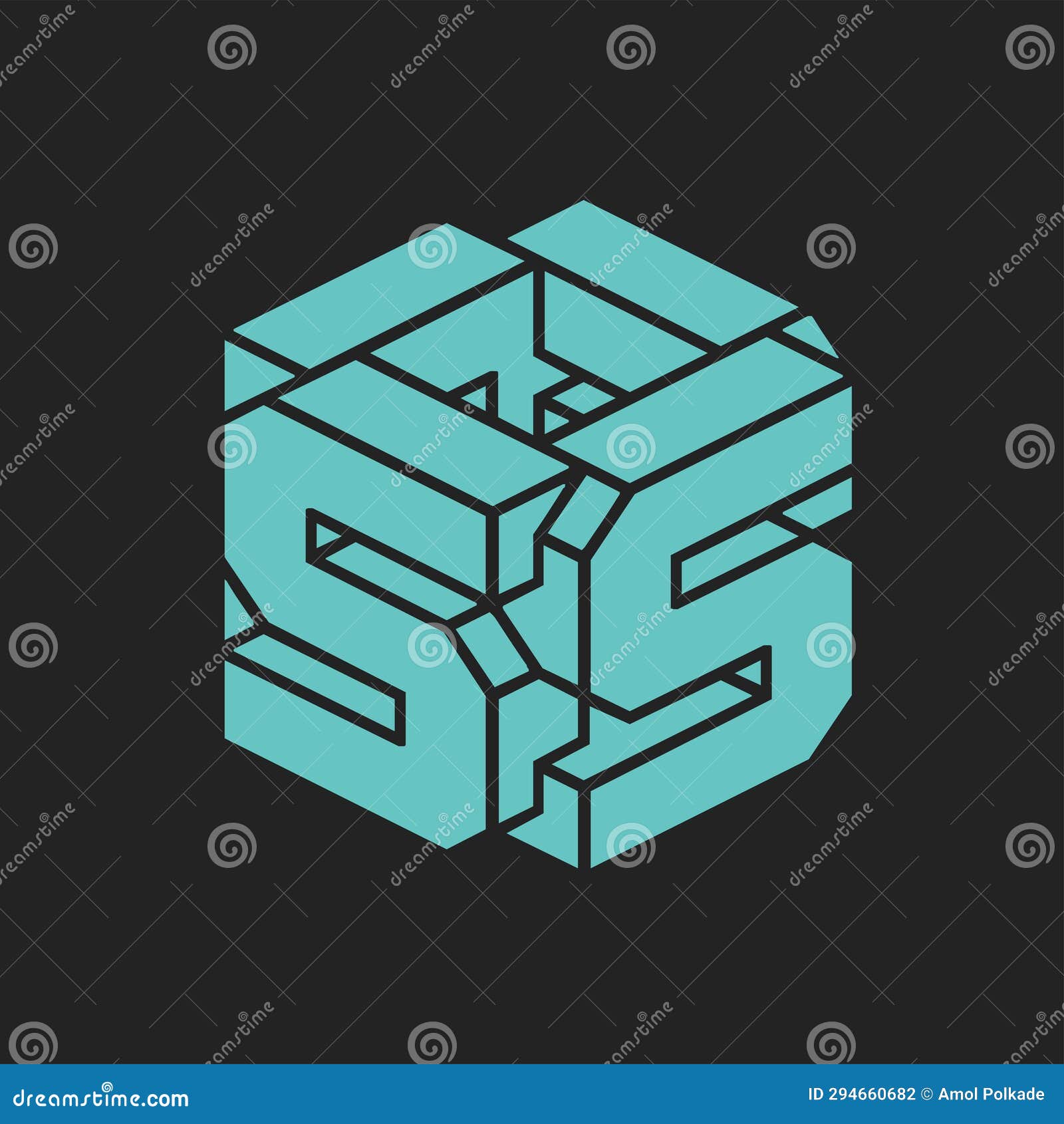 3D S Vector Icon in Square Form. S Monogram Stock Vector - Illustration ...