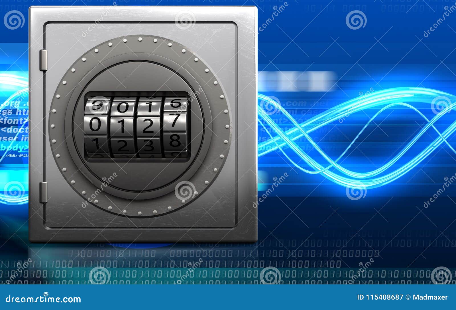 3d safe code dial stock illustration. Illustration of rivet - 115408687