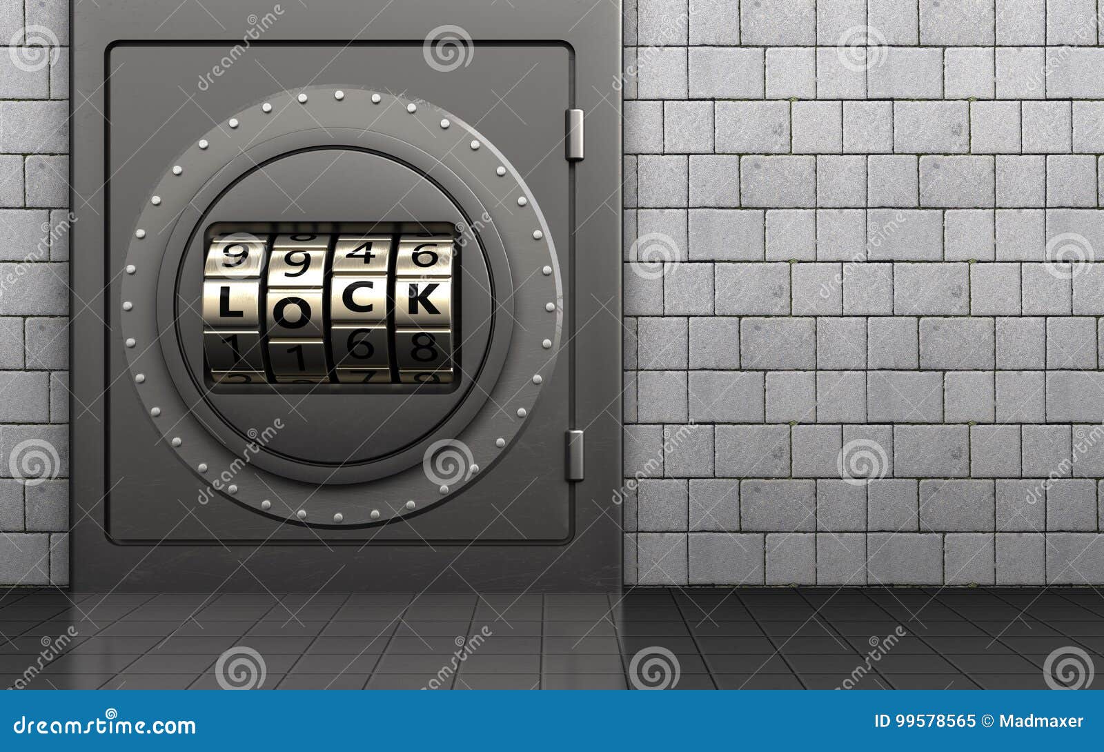 3d safe code lock door stock illustration. Illustration of password ...