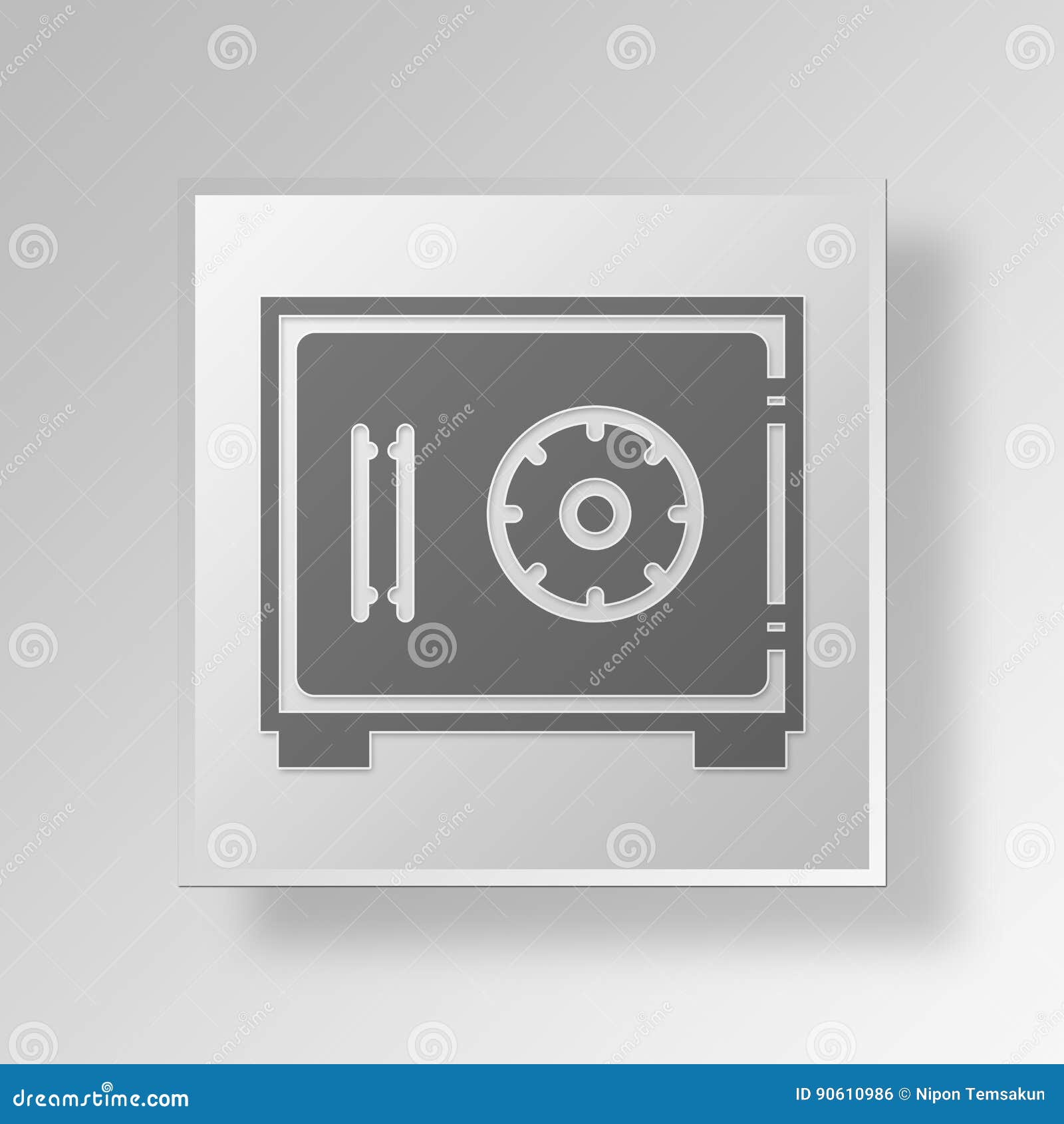 3D Safe Icon Business Concept Stock Illustration - Illustration of icon ...