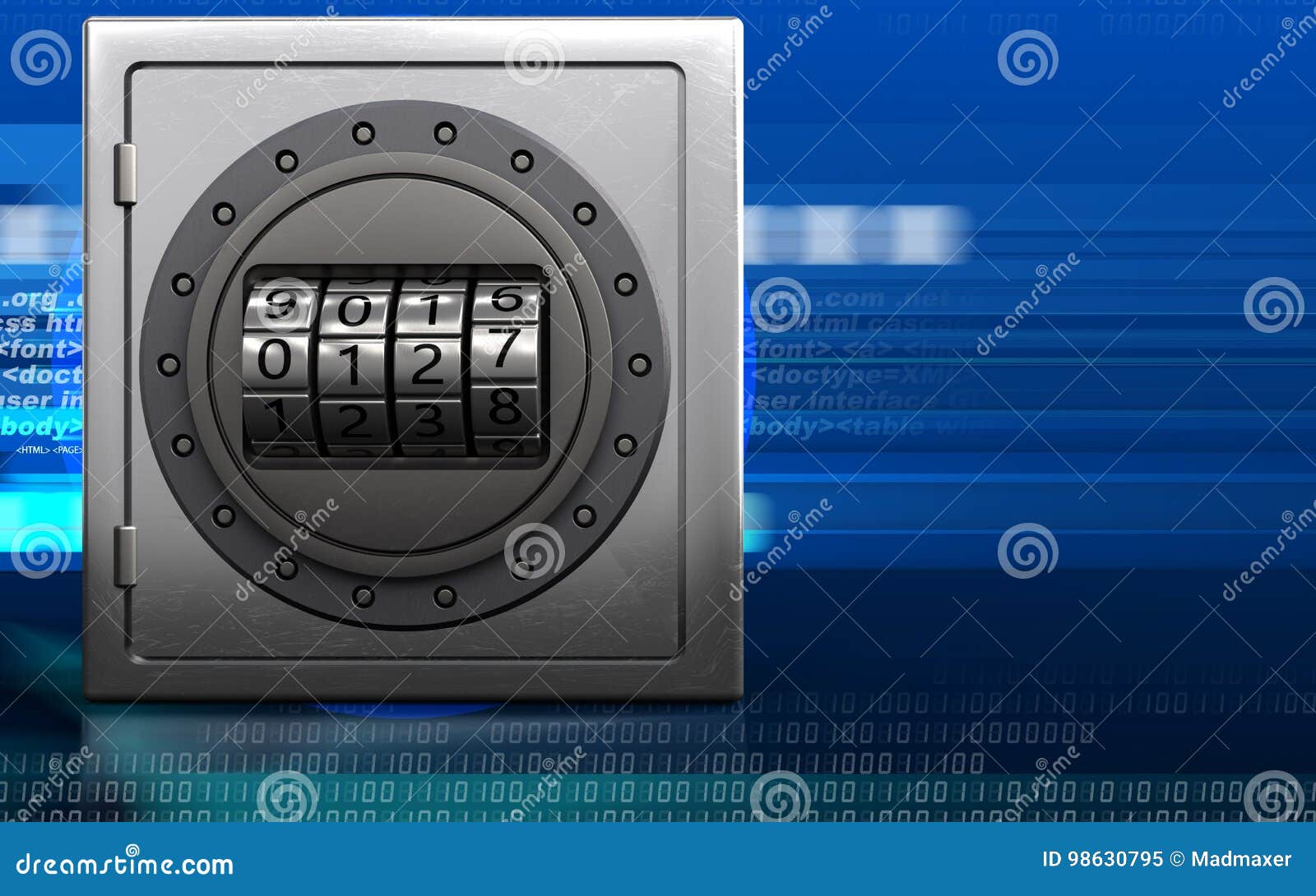 3d safe metal safe stock illustration. Illustration of protection ...