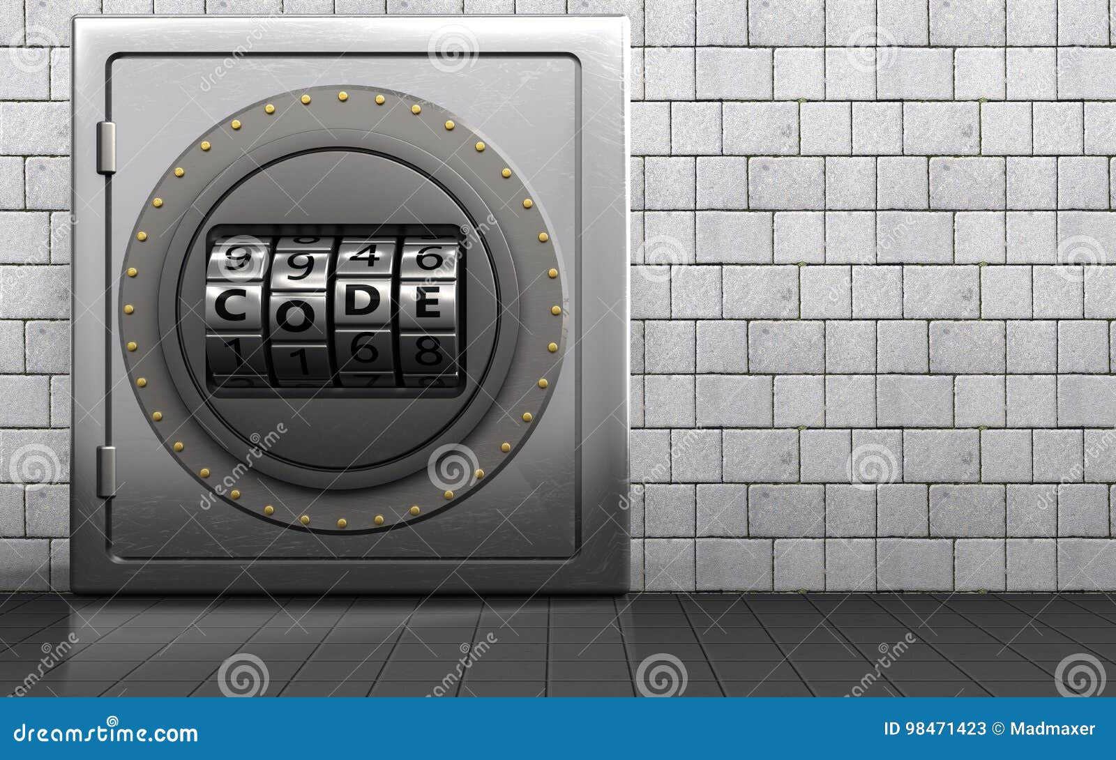 3d safe metal safe stock illustration. Illustration of door - 98471423