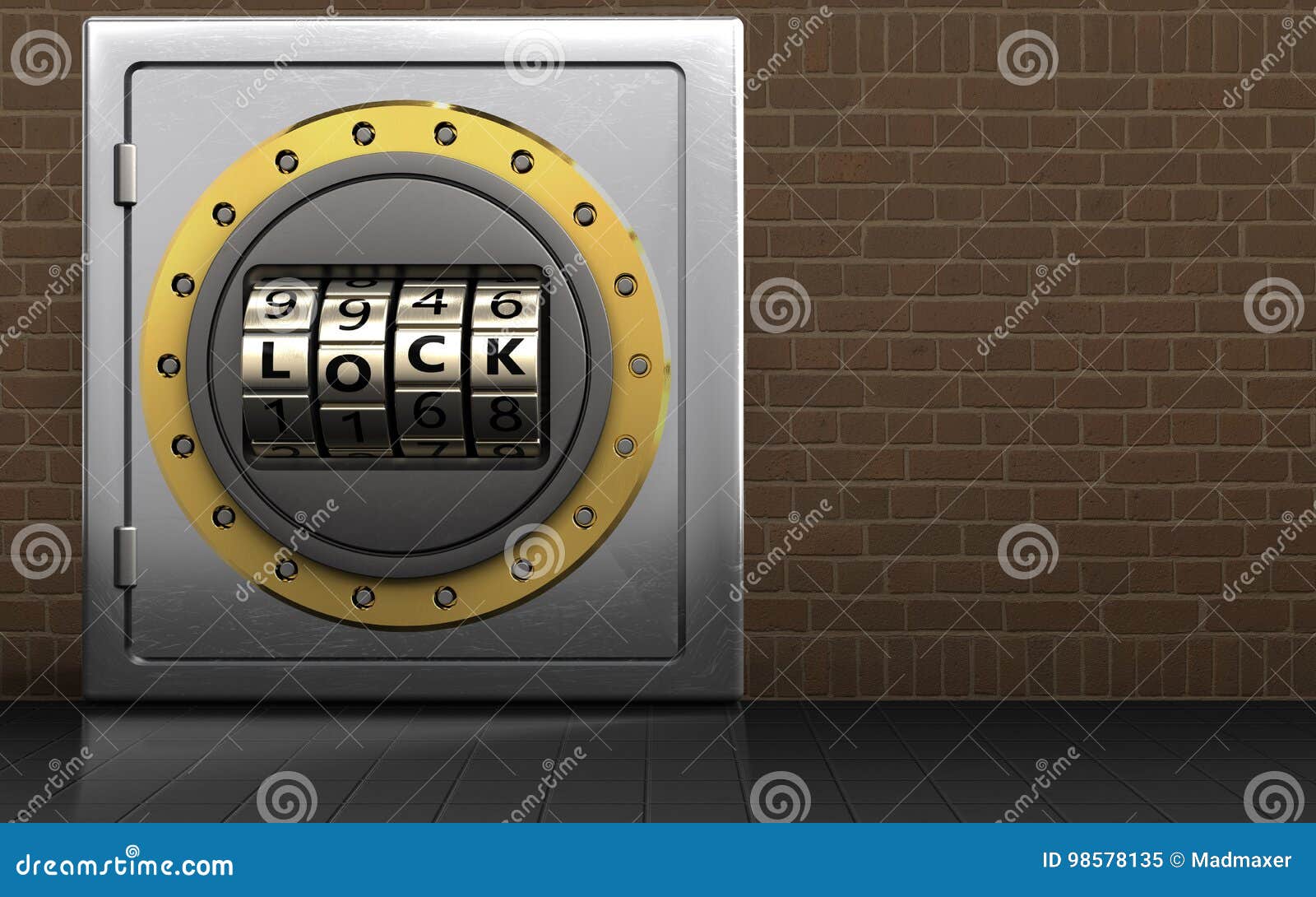 3d safe safe stock illustration. Illustration of number - 98578135