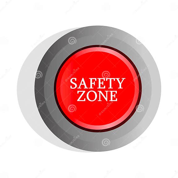 3d safety zone button. stock illustration. Illustration of blue - 189874664