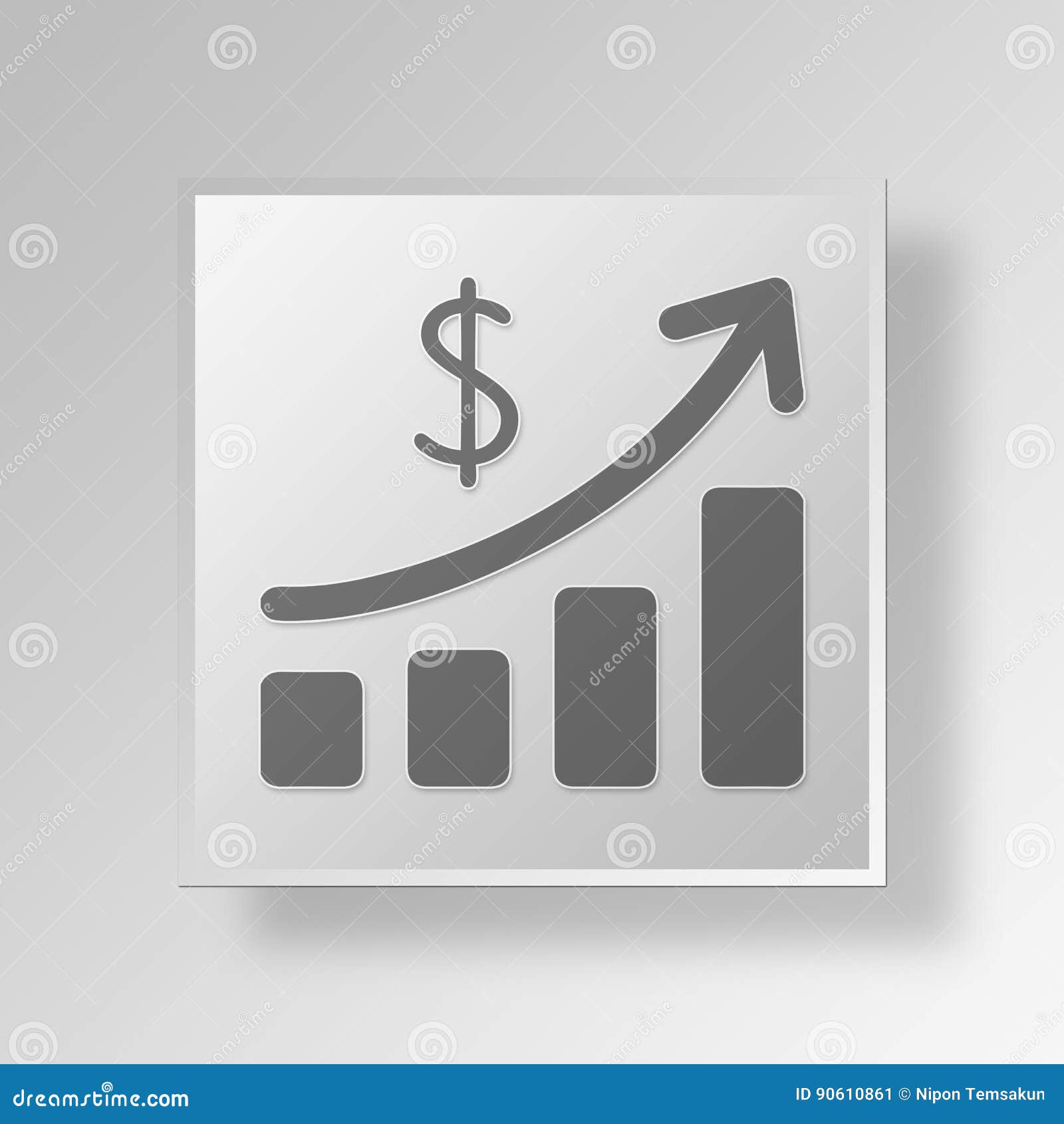 3D Sales Icon Business Concept Stock Illustration - Illustration of ...