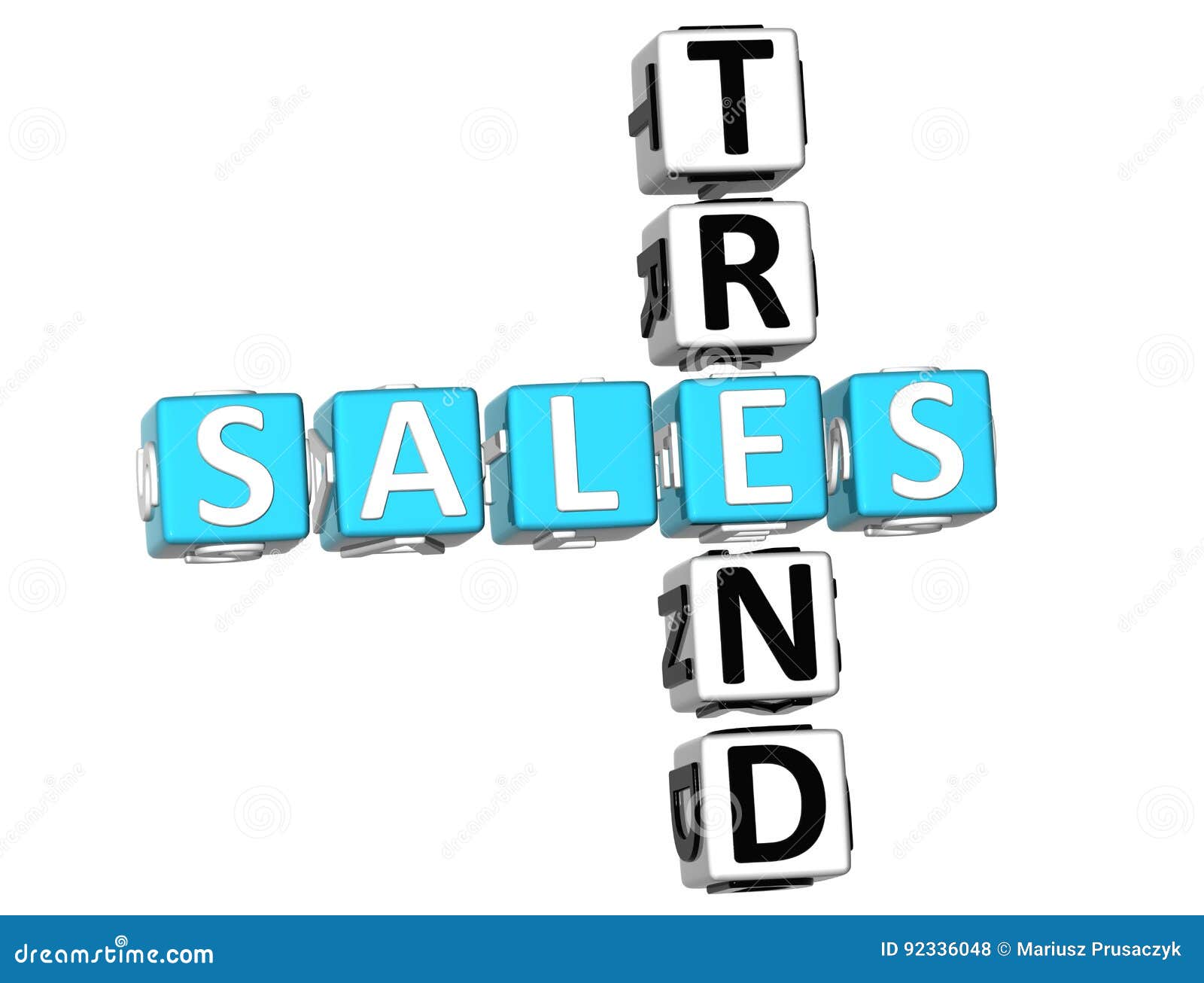 3D Sales Trend Crossword stock illustration. Illustration of bestseller ...