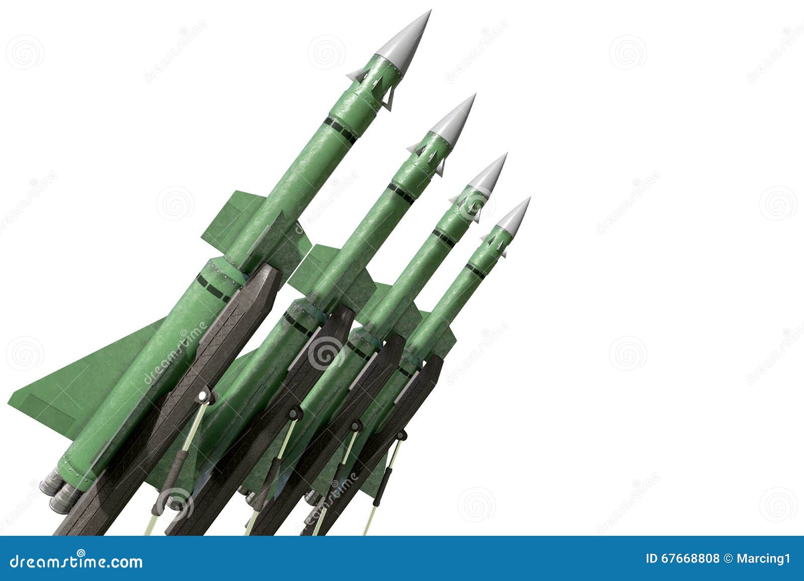 3d Sam Missiles Battery Set Stock Illustration - Illustration of model ...