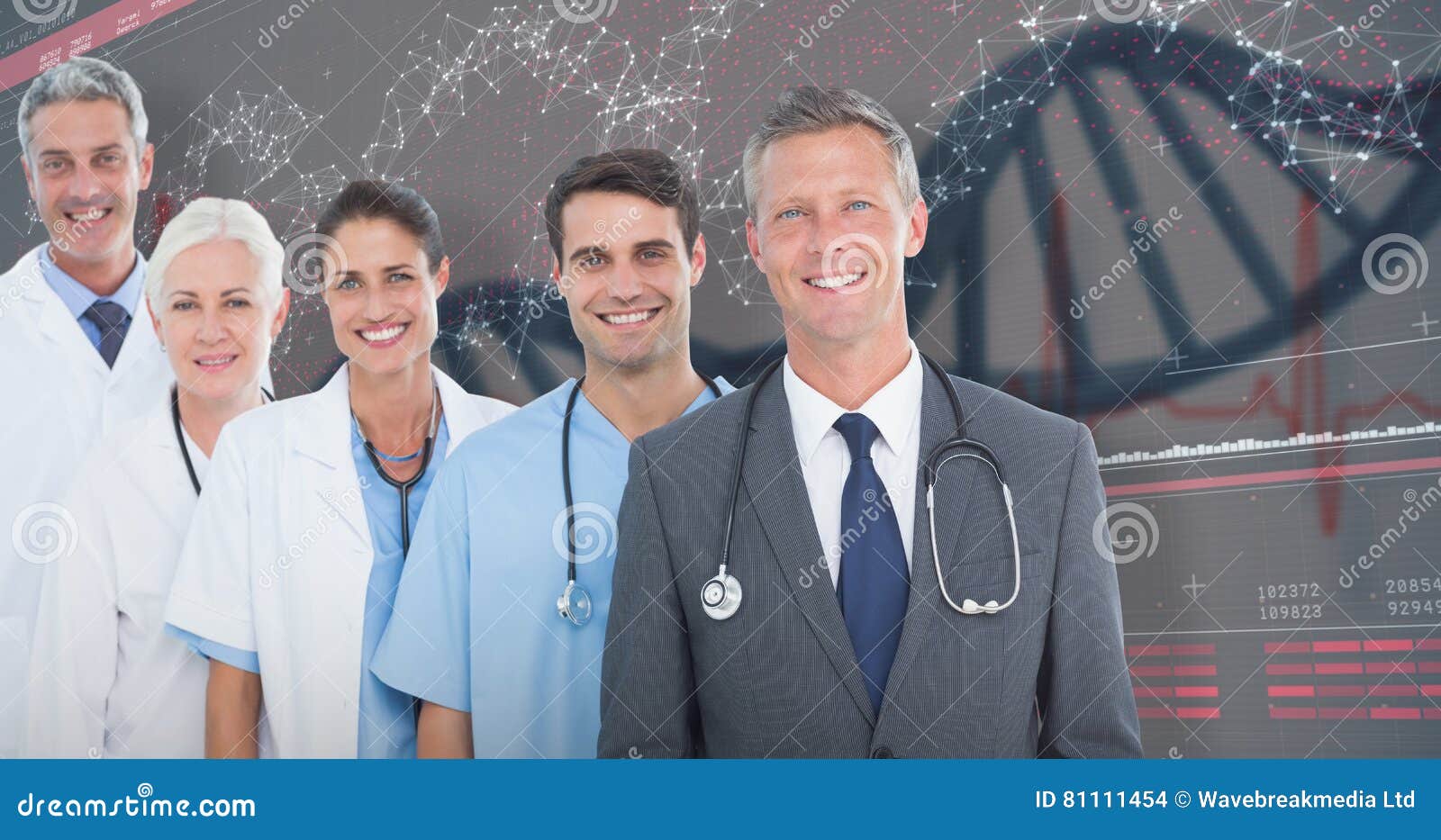 3D Samengesteld Beeld Van Portret Van Zeker Medisch Team Stock Foto ...