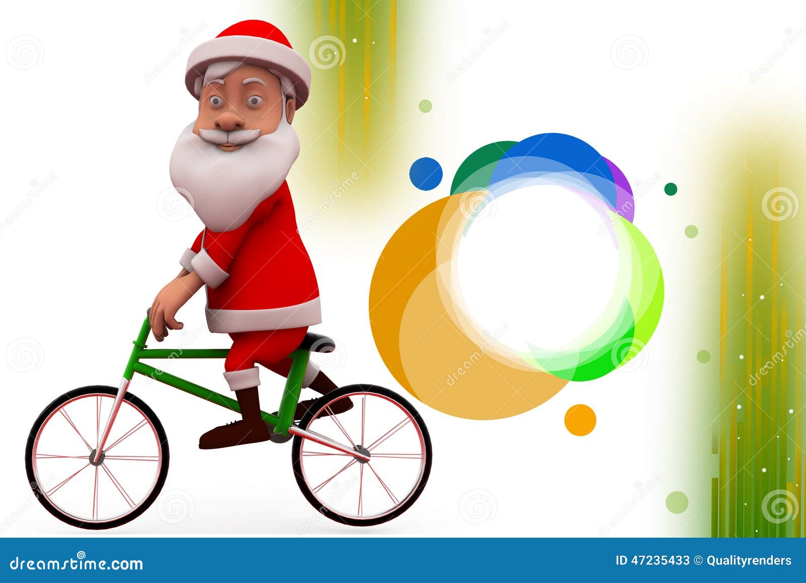 3d Santa Claus Ride Cycle Illustration Stock Illustration ...