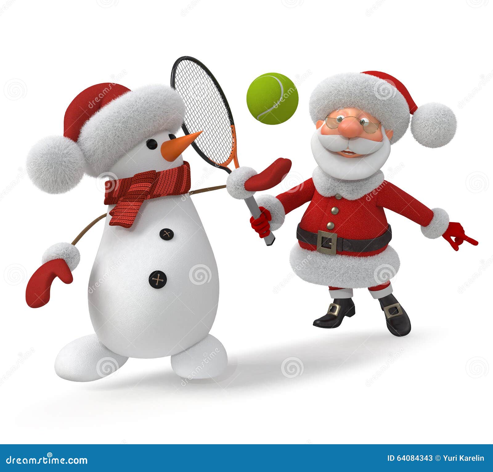 3d Santa Claus Spelar Tennis Stock Illustrationer - Illustration av ...