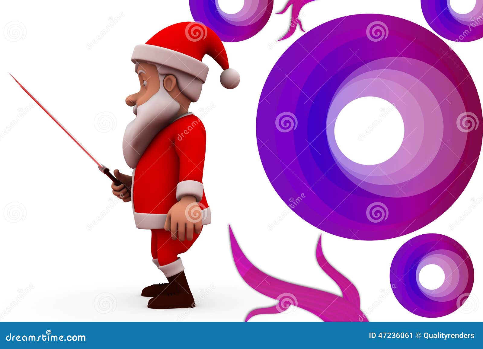 3d Santa Claus With Sword Illustration Stock Illustration ...